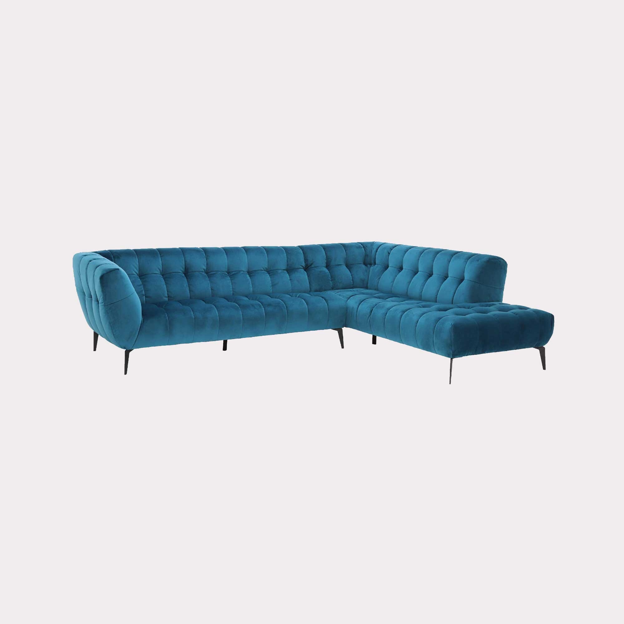 Azalea Velvet Right Hand Corner Sofa, TX1226 Teal Blue - Barker ...