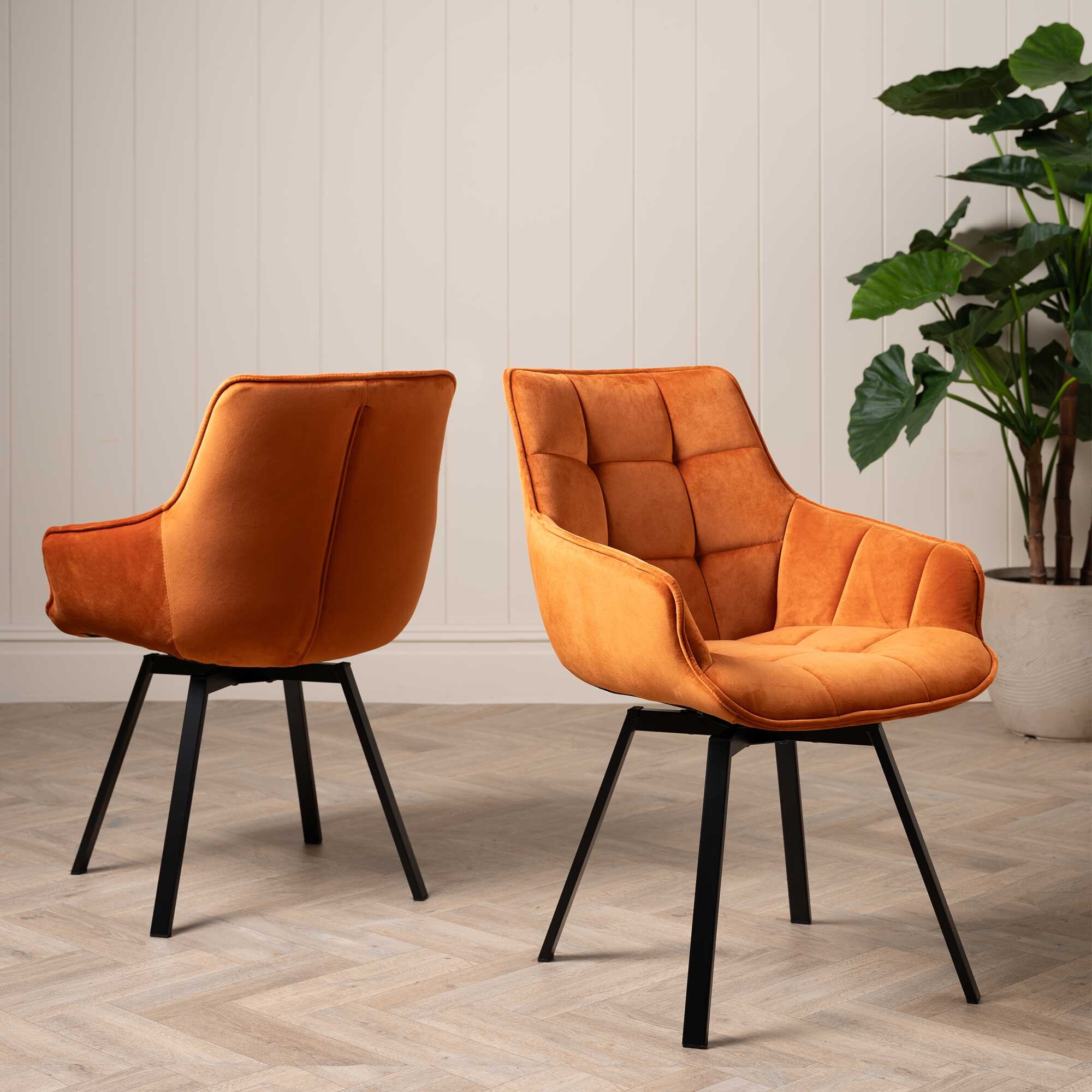 burnt orange dining bench