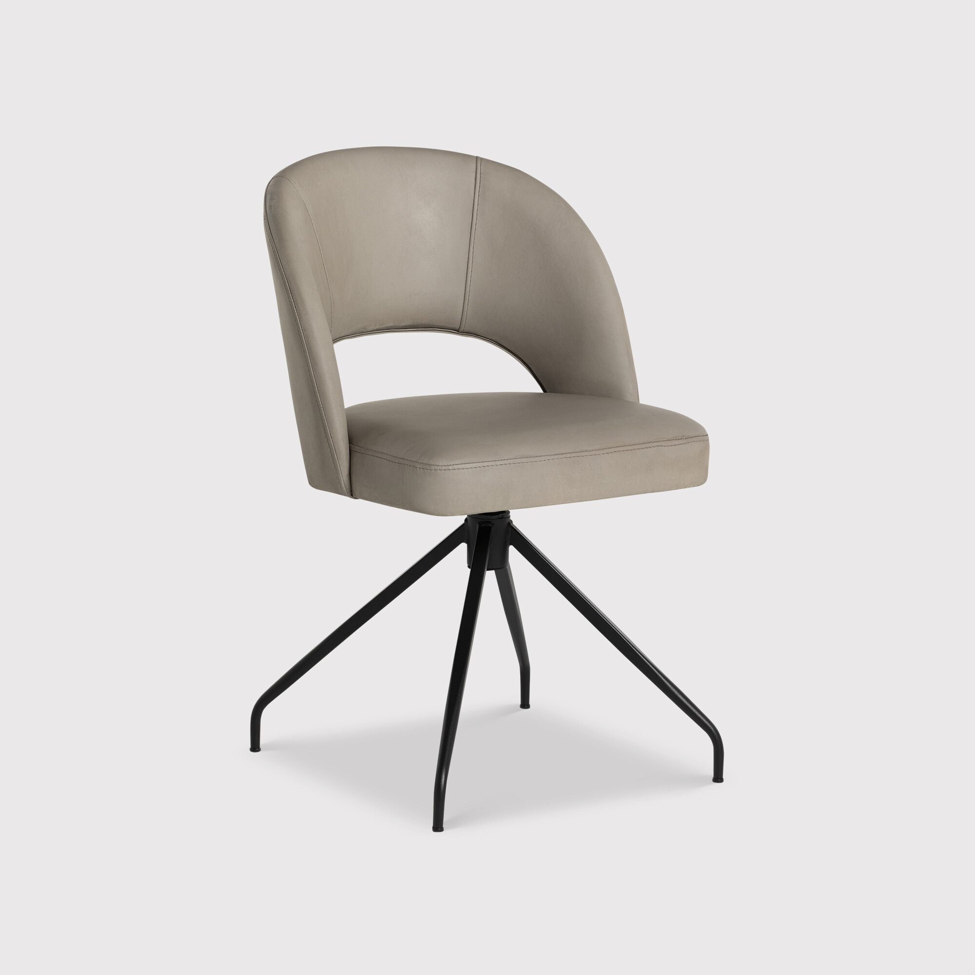Pure Furniture Beck Grey Faux Leather Swivel Dining Chair, Concrete ...