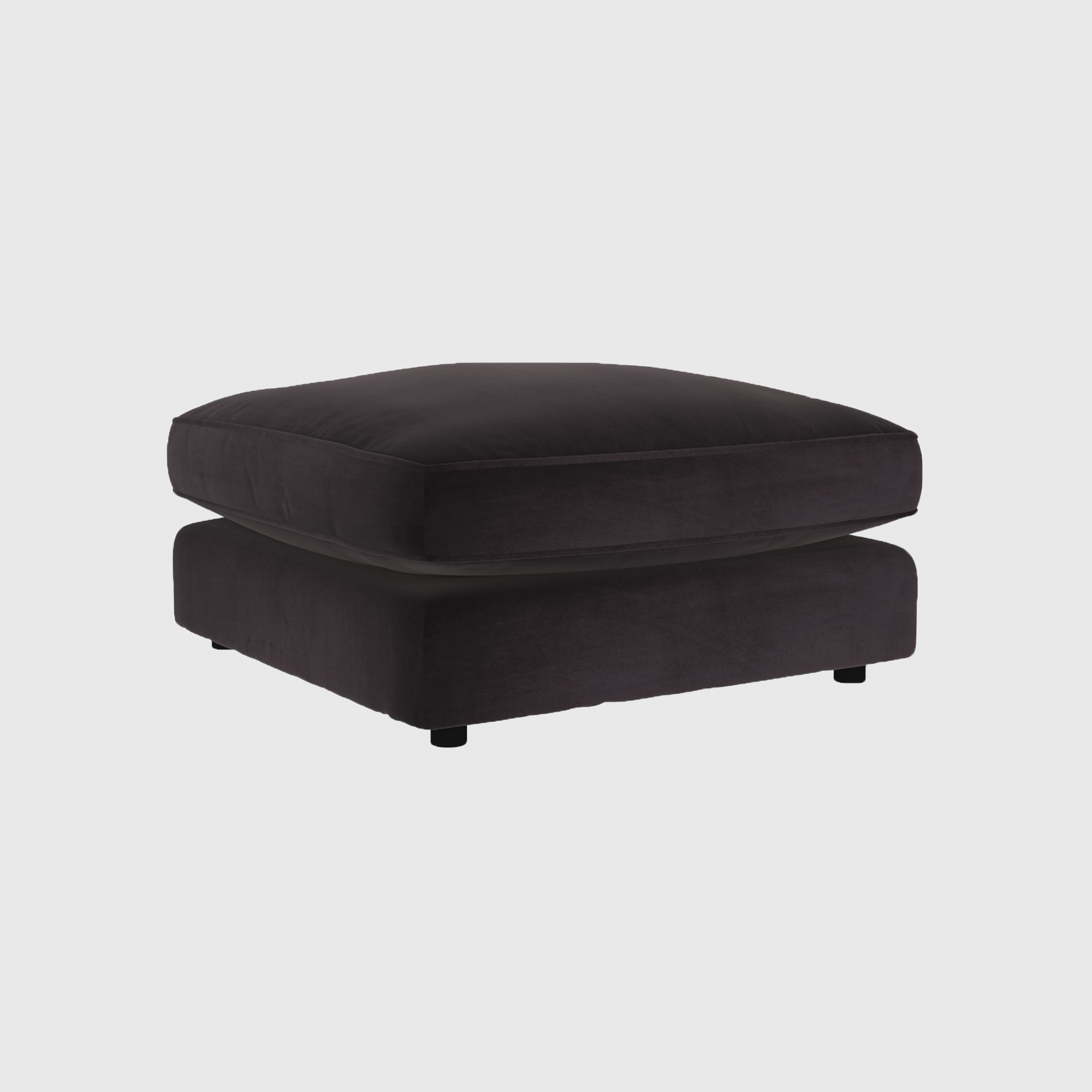 Harrington Plush Velvet Footstool, Plush Velvet Charcoal - Barker ...