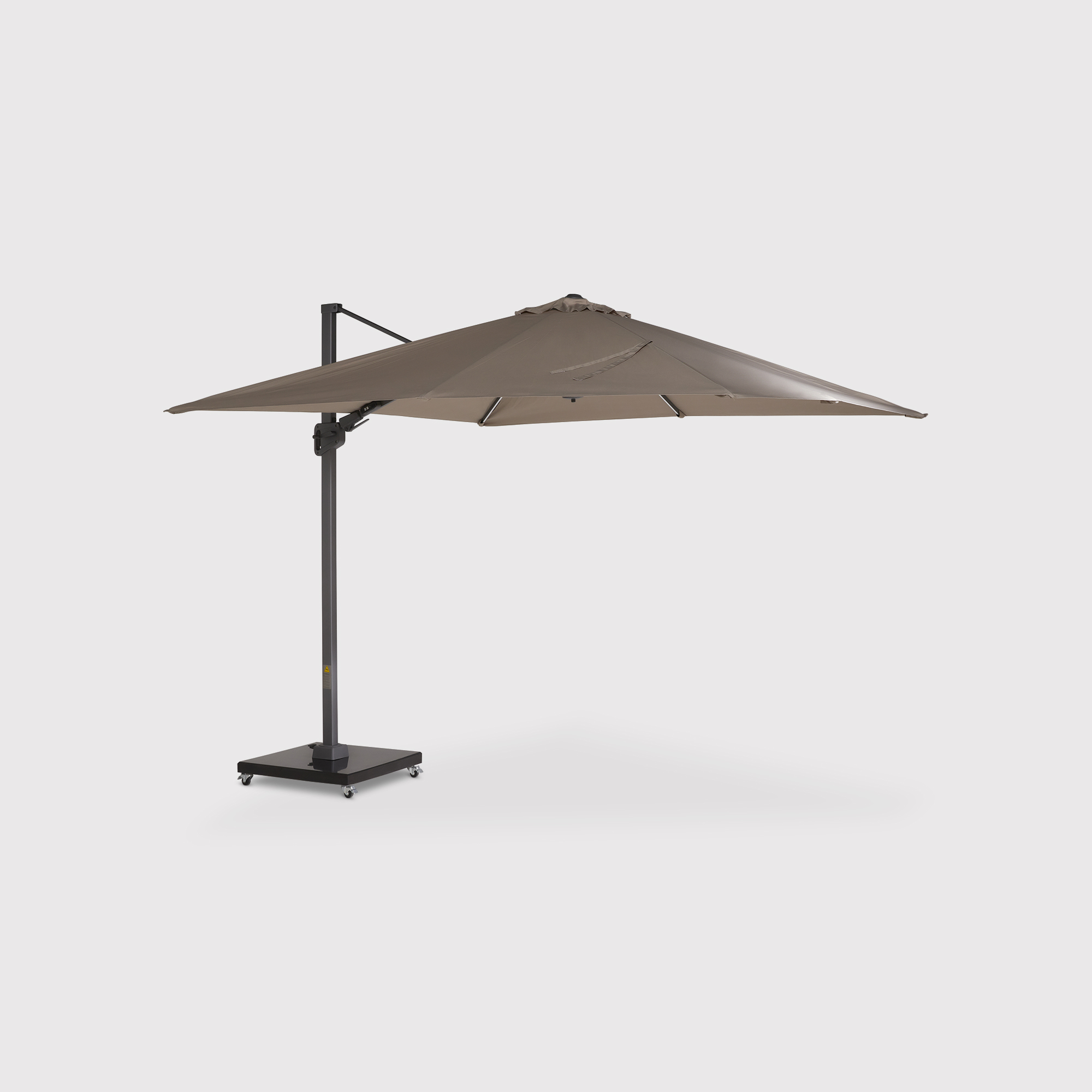 Lux Taupe LED Garden Parasol with Wheel Base and Protective Cover ...