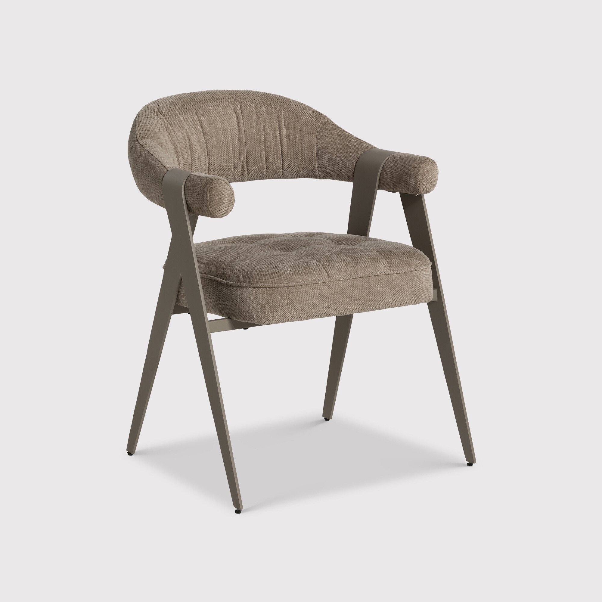Abraham Neutral Fabric Dining Chair, Cappuccino with metal legs ...