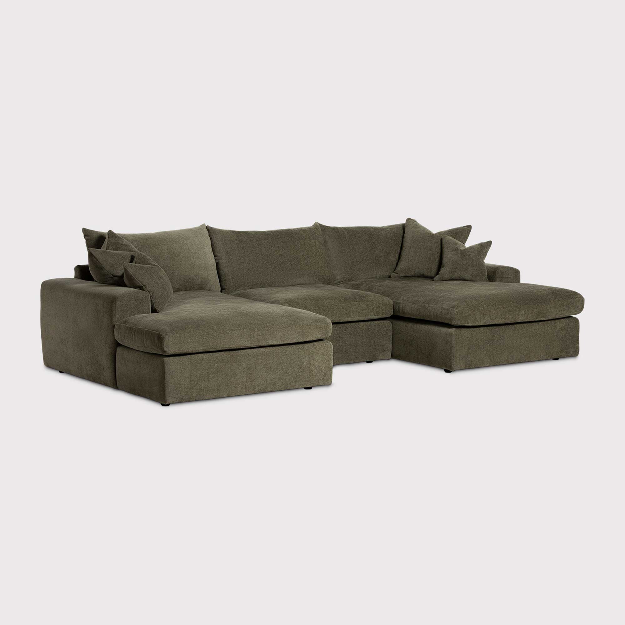 Alaska Super Soft Chenille Modular U Shaped 5 Seater Corner Sofa, Peru ...