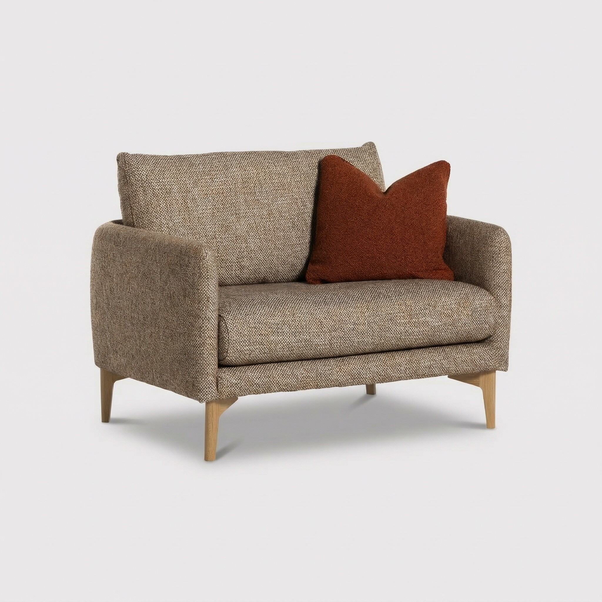 Ercol Aosta Fabric Snuggle Chair, U028 Rust - Barker & Stonehouse