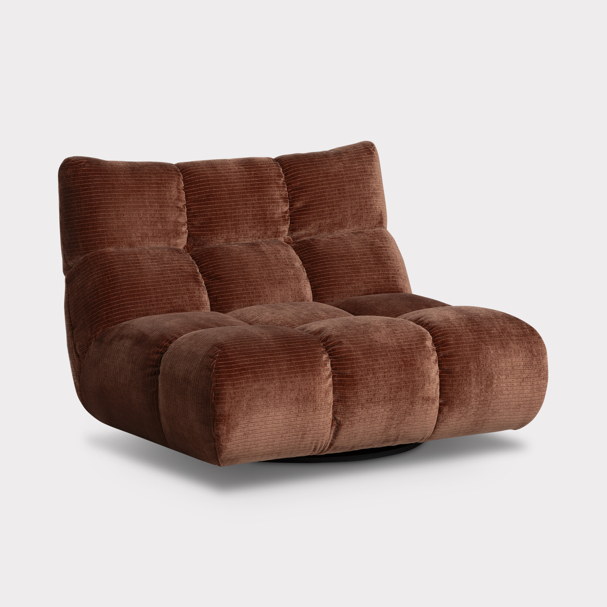 Bryce Textured Fabric 1.5 Seater Swivel Chair, Monty Rusty - Barker ...