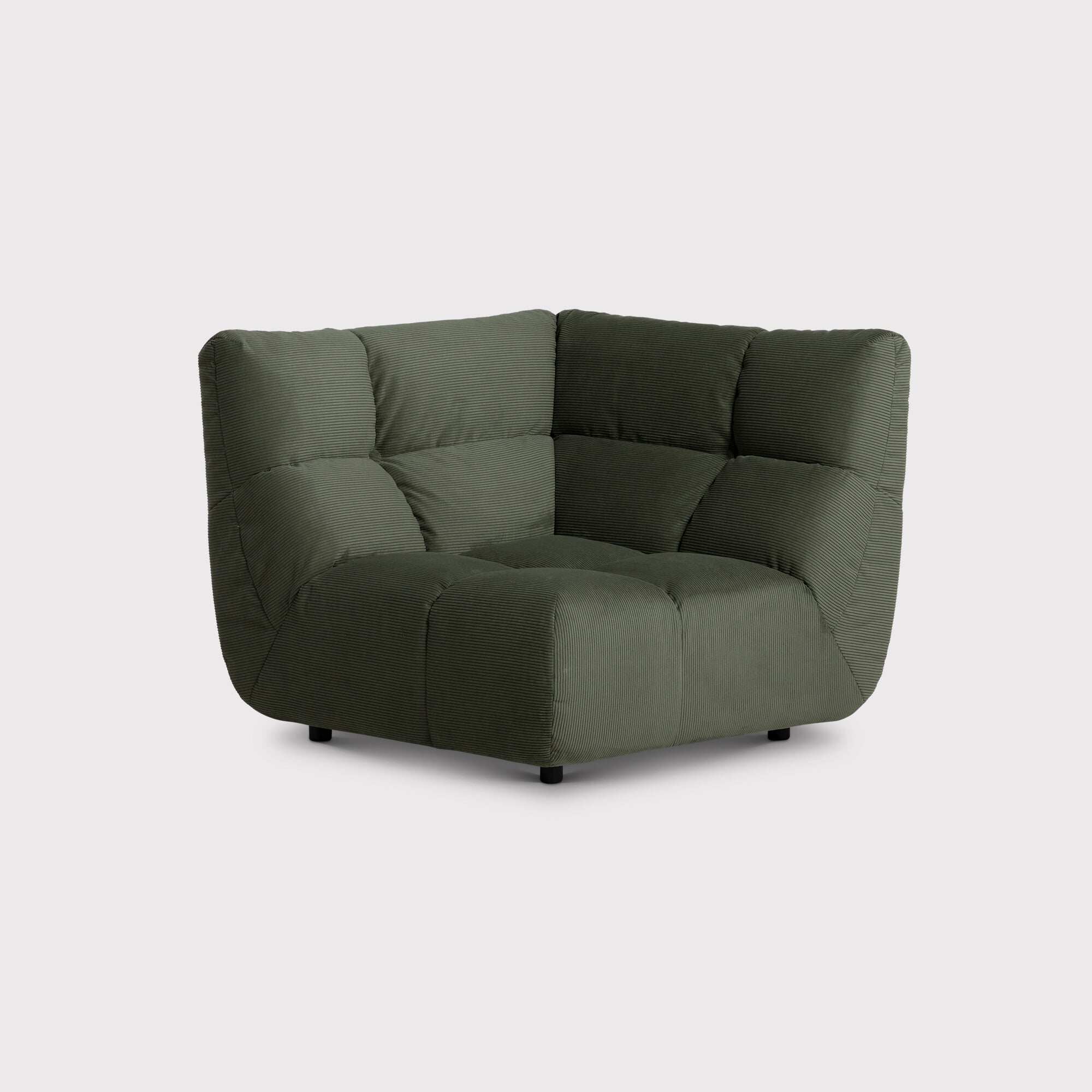 Bryce Textured Fabric Modular Small Corner Piece, Fine Cord Olive ...