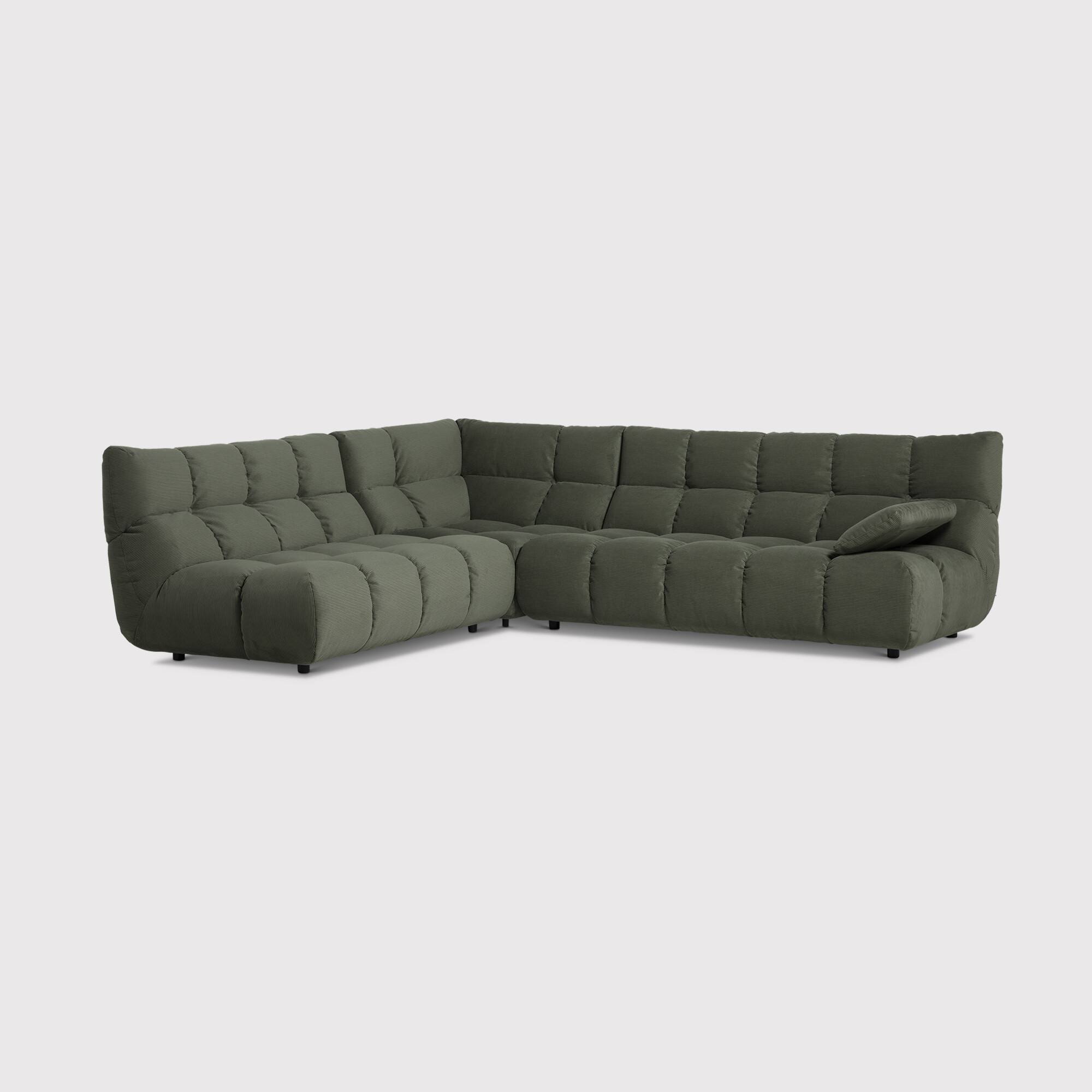 Bryce Olive Green Textured Fabric Left Facing Corner Sofa, - Barker ...