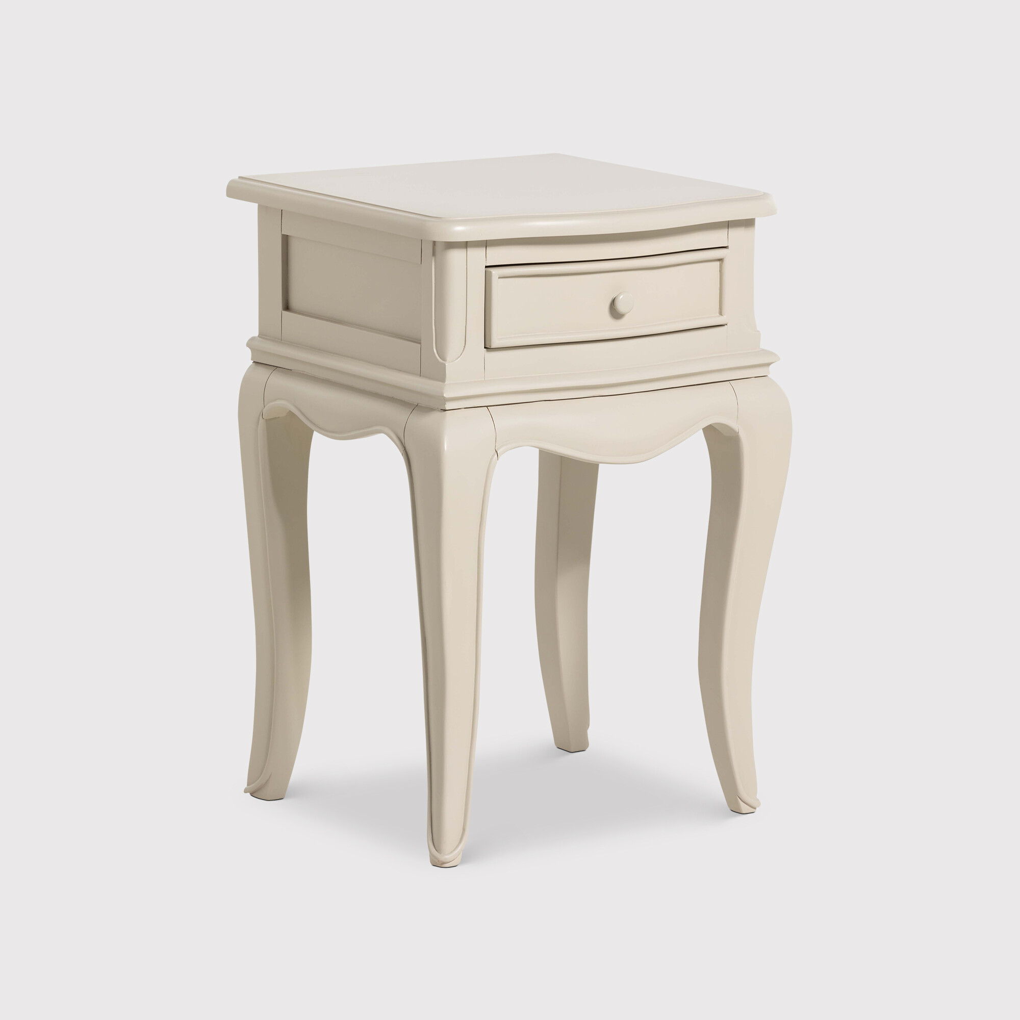 Calista Off White Wooden 1 Drawer Bedside Table, - Barker & Stonehouse