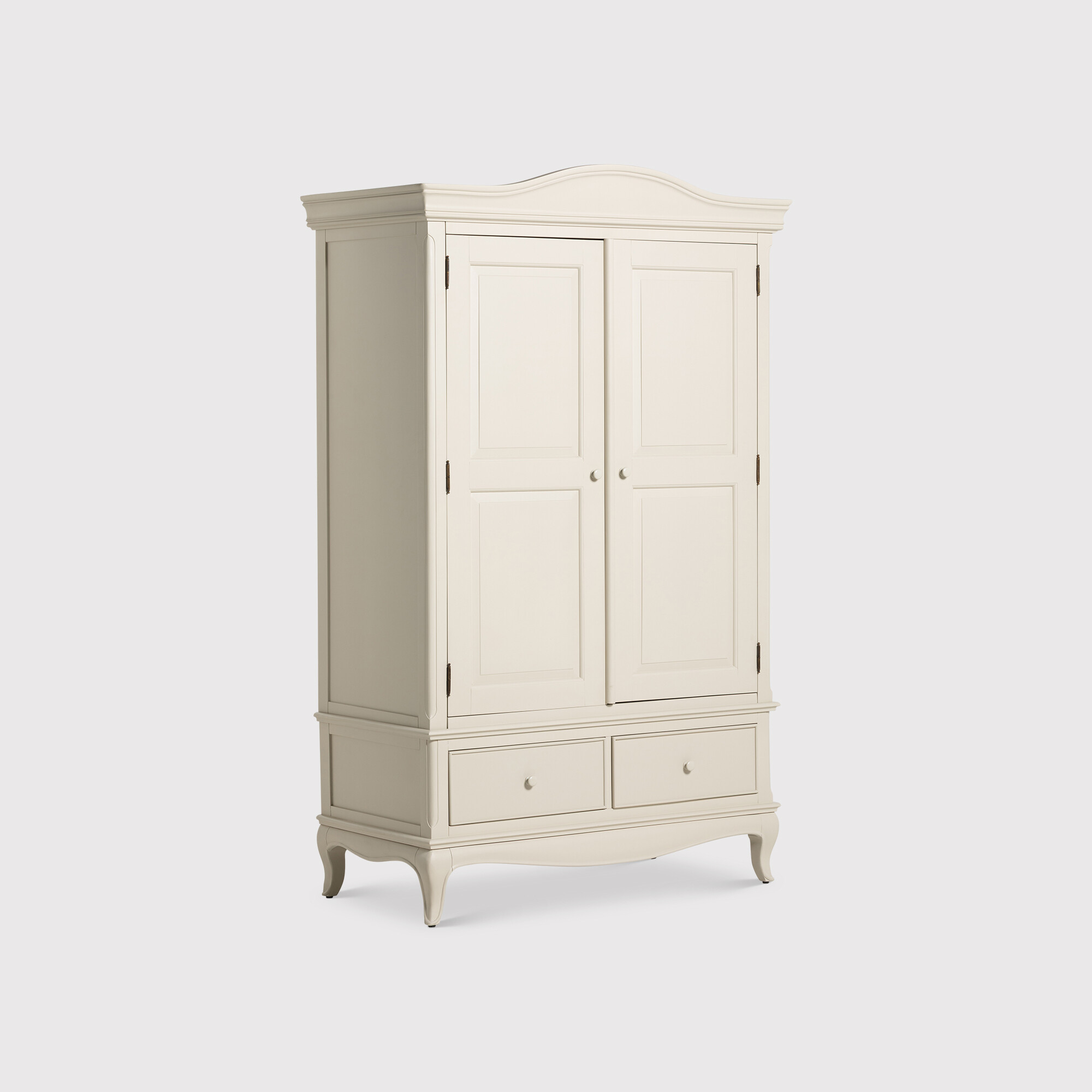 Calista Off White Wooden Double Wardrobe, - Barker & Stonehouse
