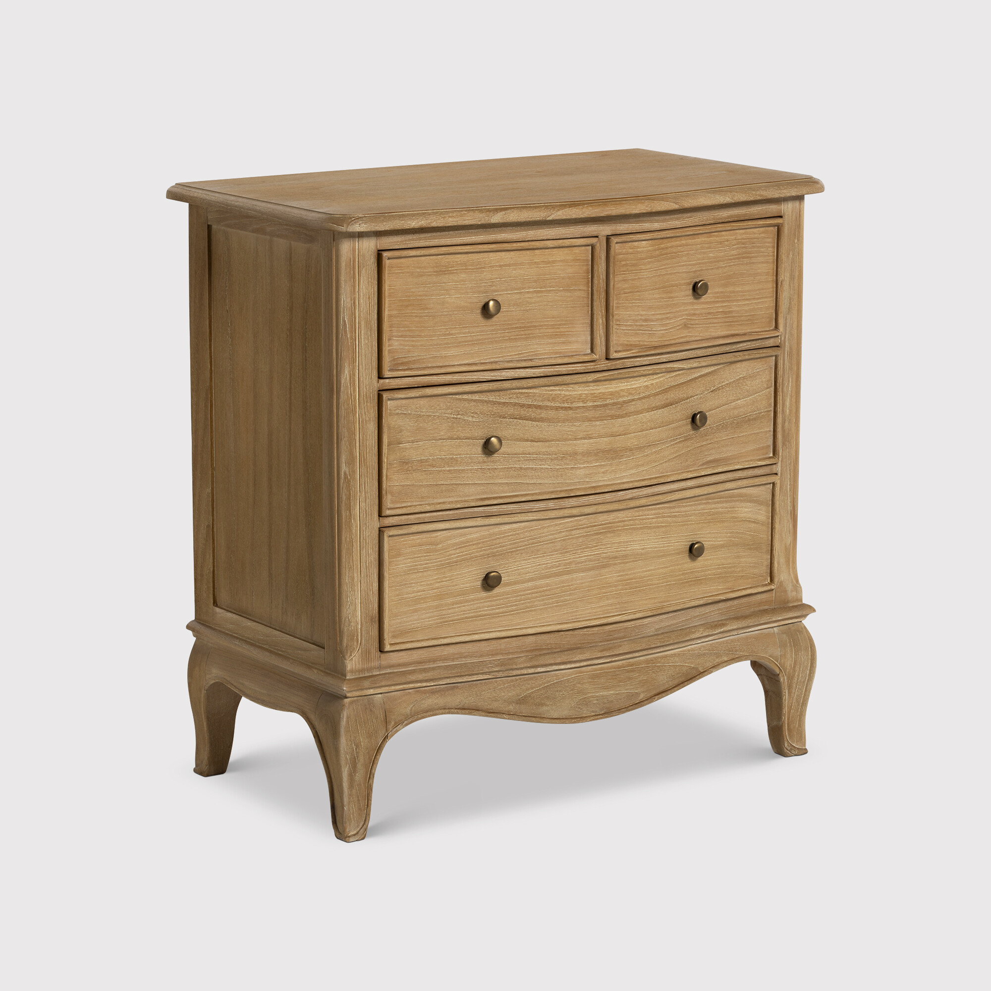 Cecile Light Wooden French Style 4 Drawer Chest, Mindi Wood - Barker ...