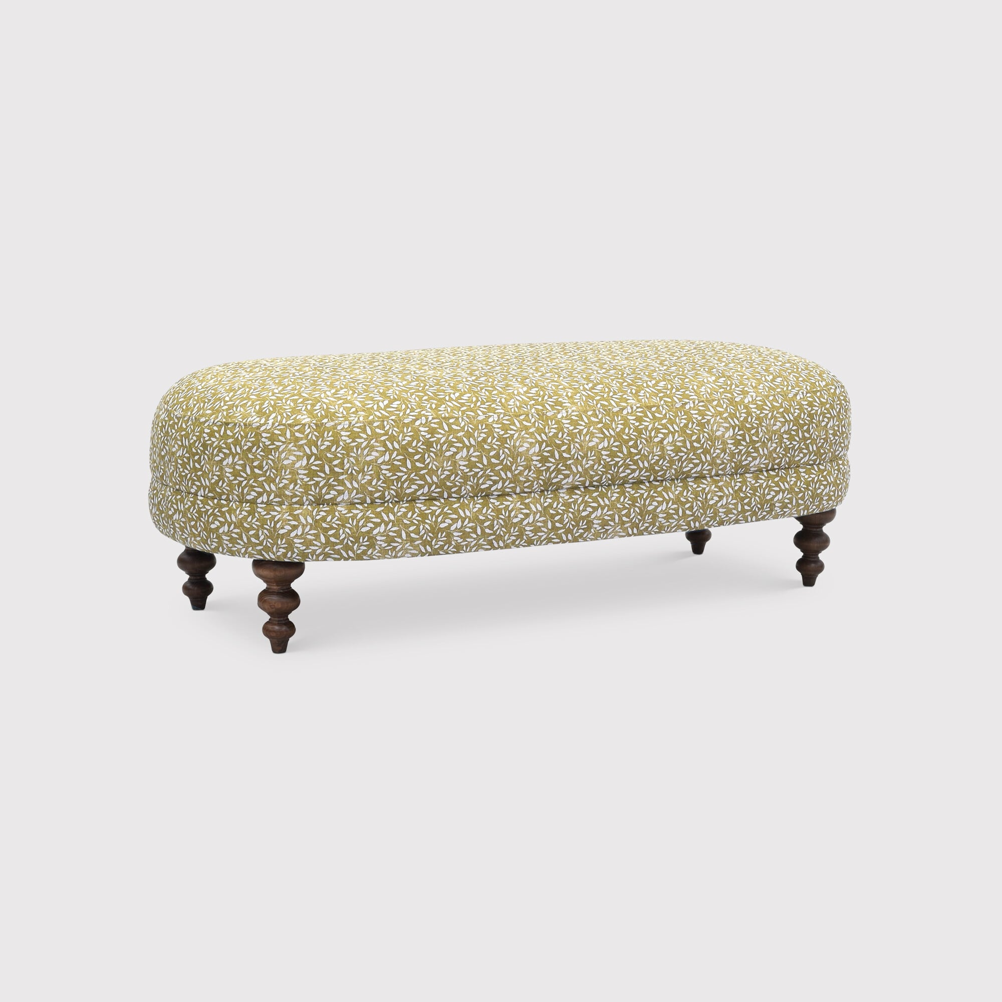 English Heritage Clover Patterned Fabric Footstool, Petal Sky - Barker ...