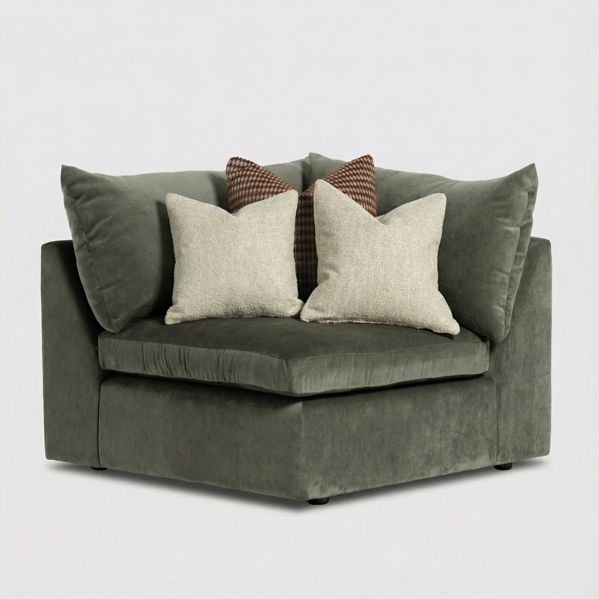 Providence Green Fabric Corner Box, Dusk Spruce - Barker & Stonehouse