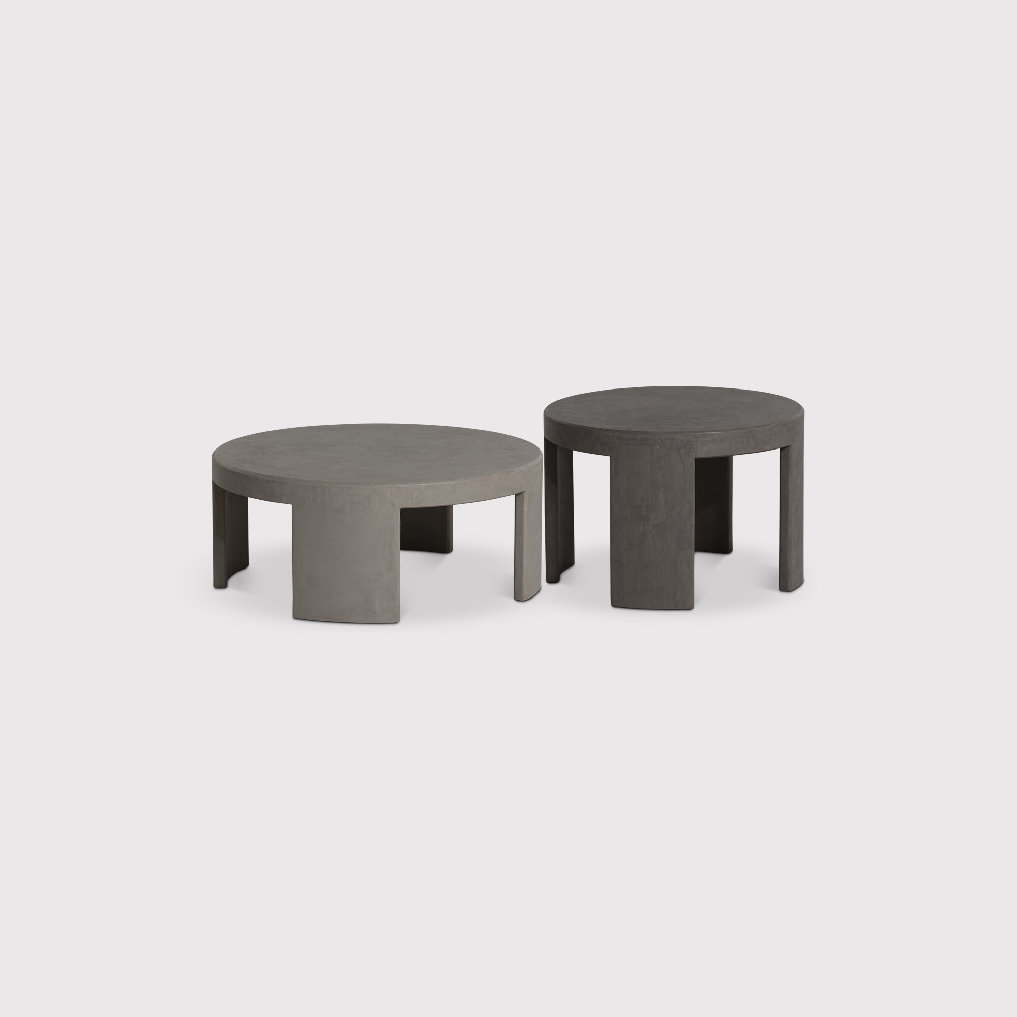 Capella Grey Faux Stone Set of 2 Coffee Tables, Light - Barker & Stonehouse