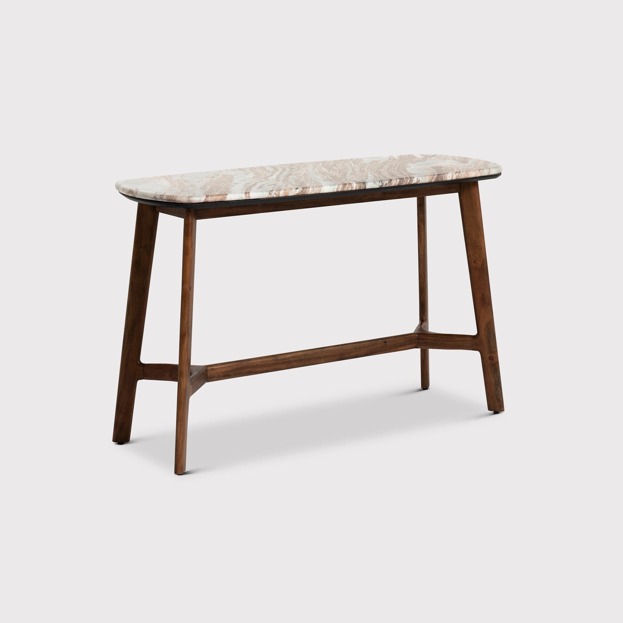 Cresta Marble Top Console Table with Acacia Wood Base, Walnut Finish ...