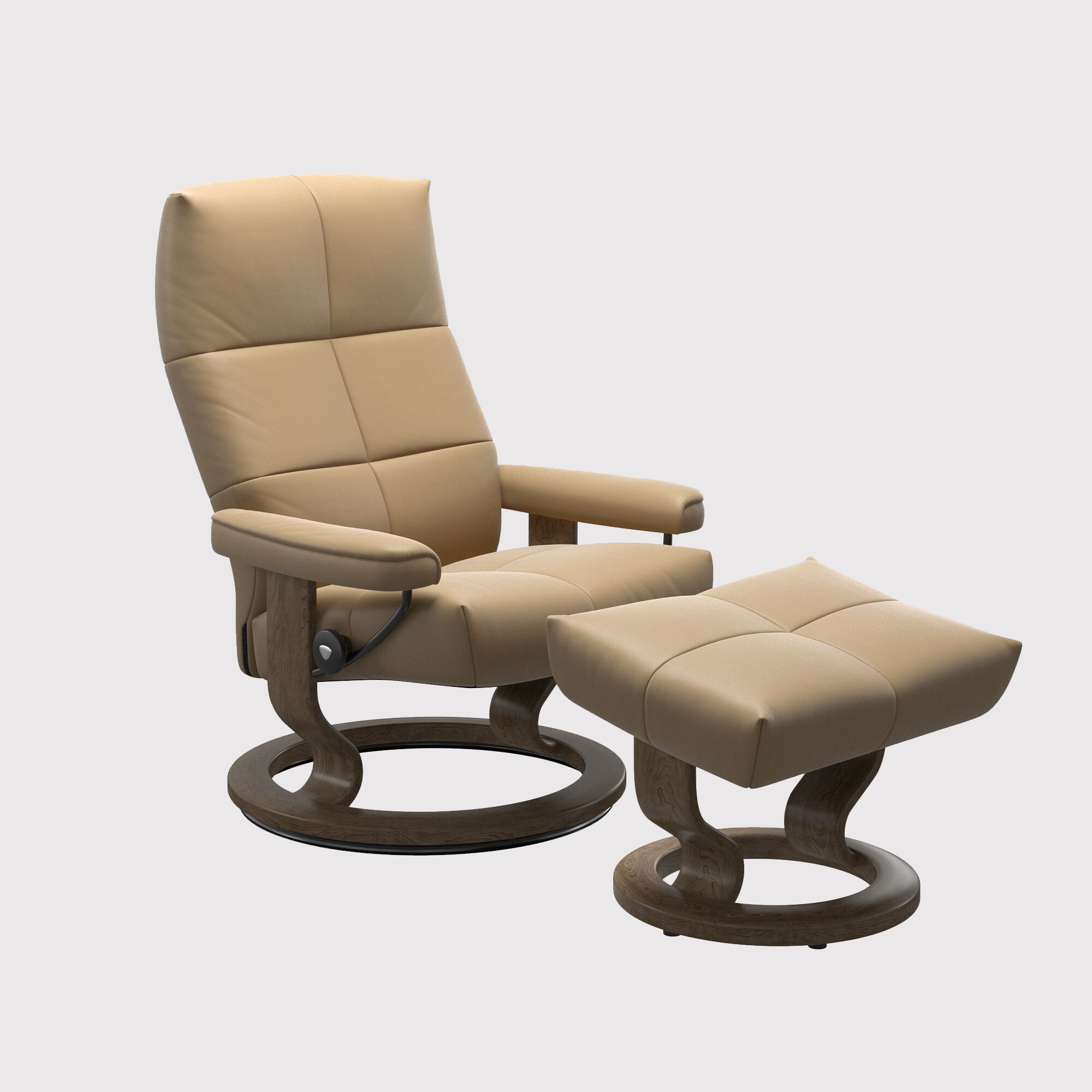 5545 David Medium Classic Leather Recliner Armchair and Footstool ...