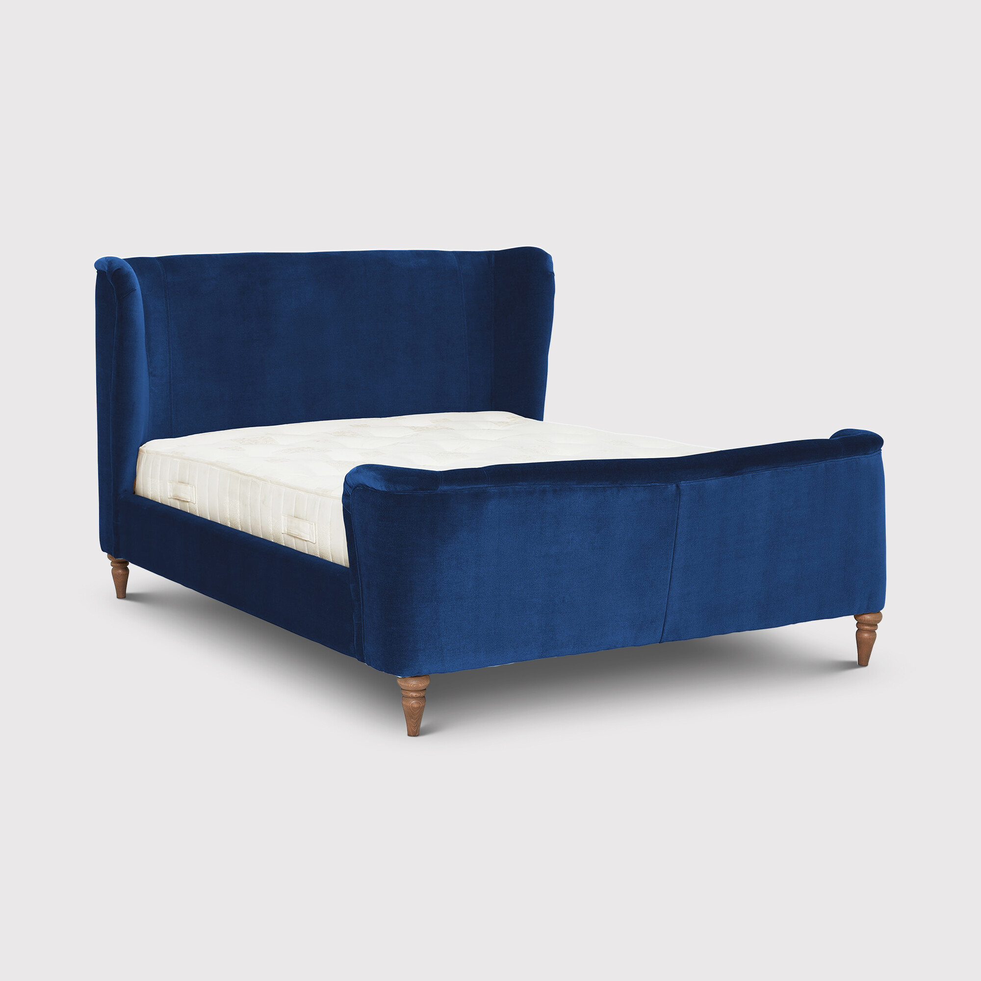 Elara Fabric Double Bed Frame, Lumino Midnight Blue - Barker & Stonehouse