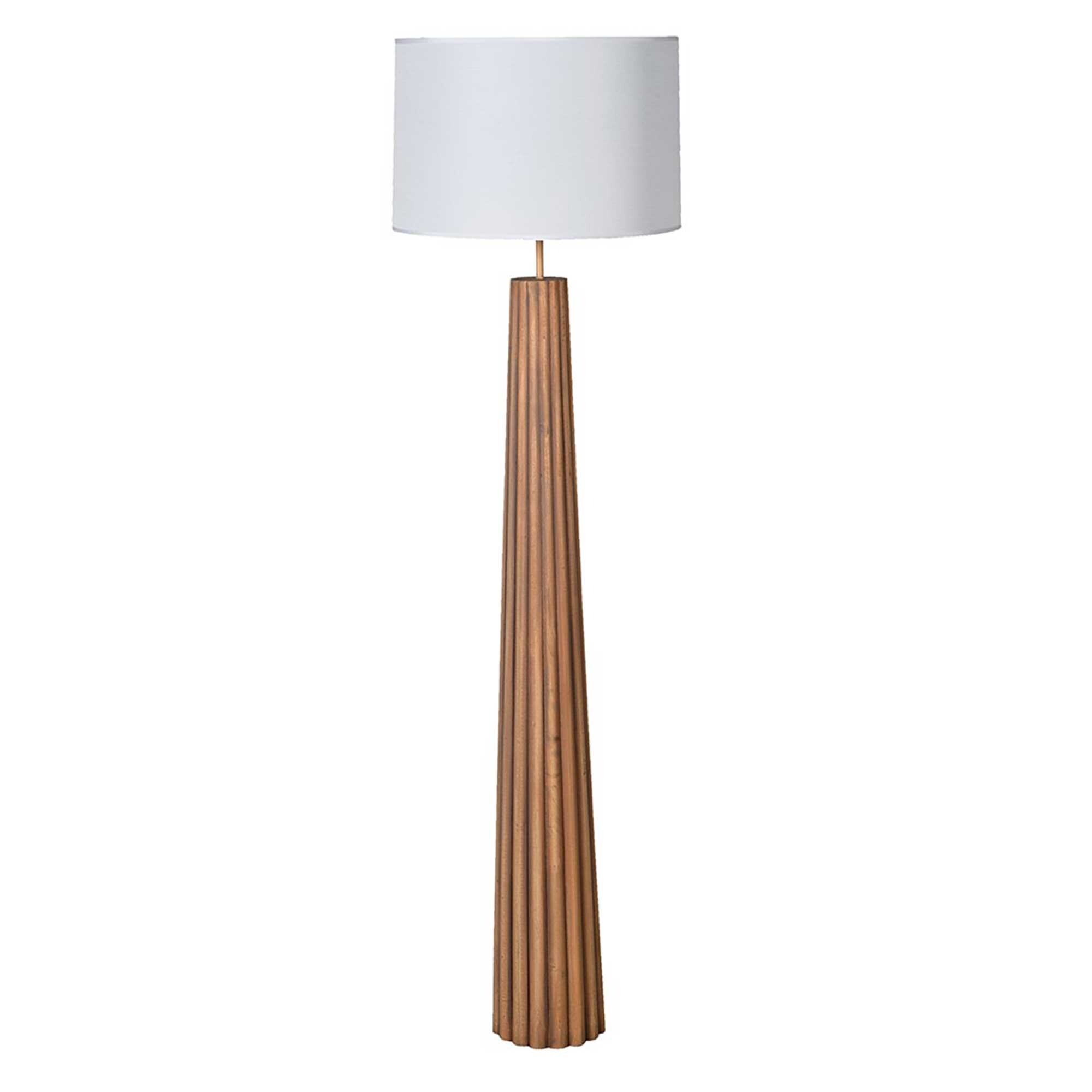 Fluted Wood Floor Lamp, Natural - Barker & Stonehouse