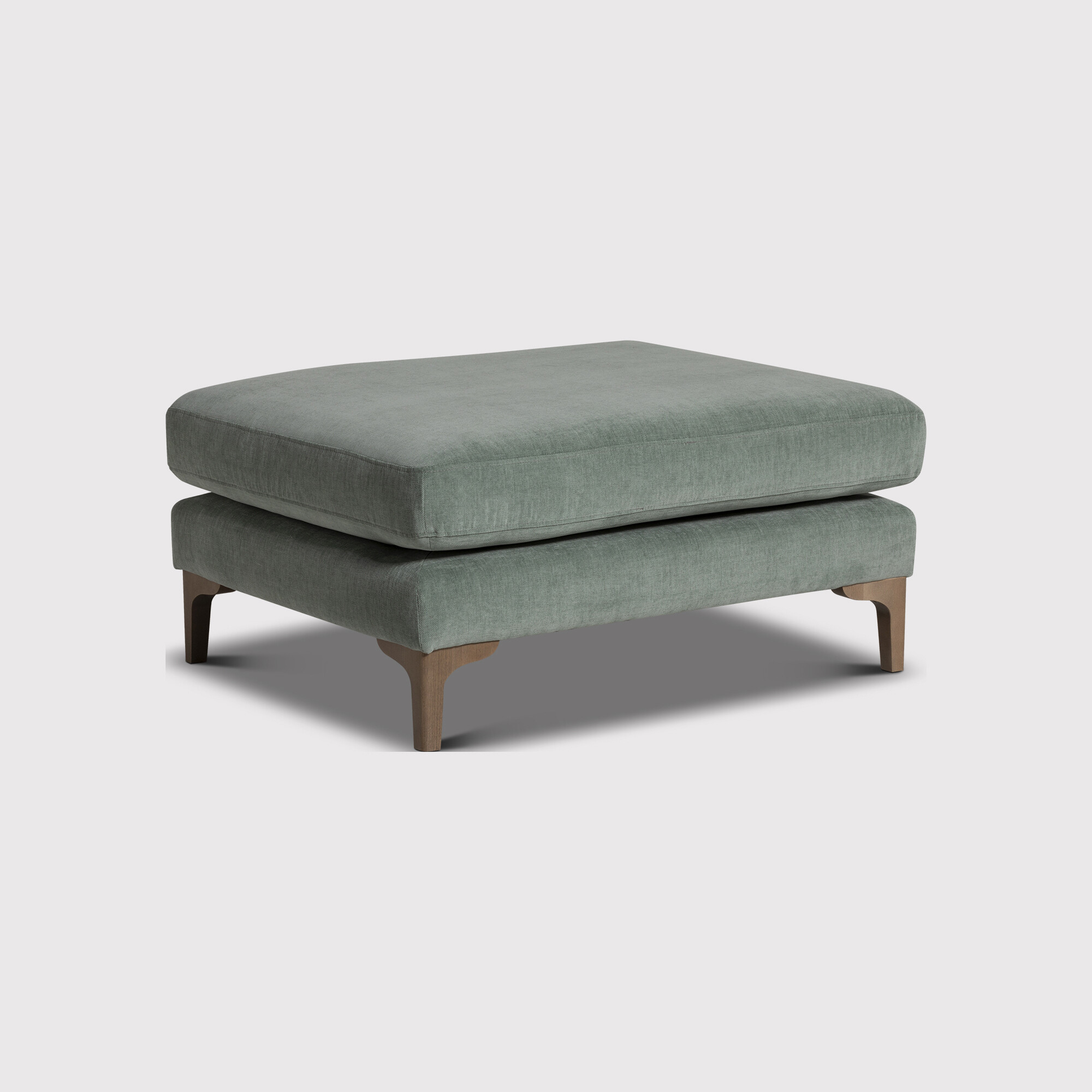 Gramercy Chenille Fabric Footstool, Dusk Jade - Barker & Stonehouse