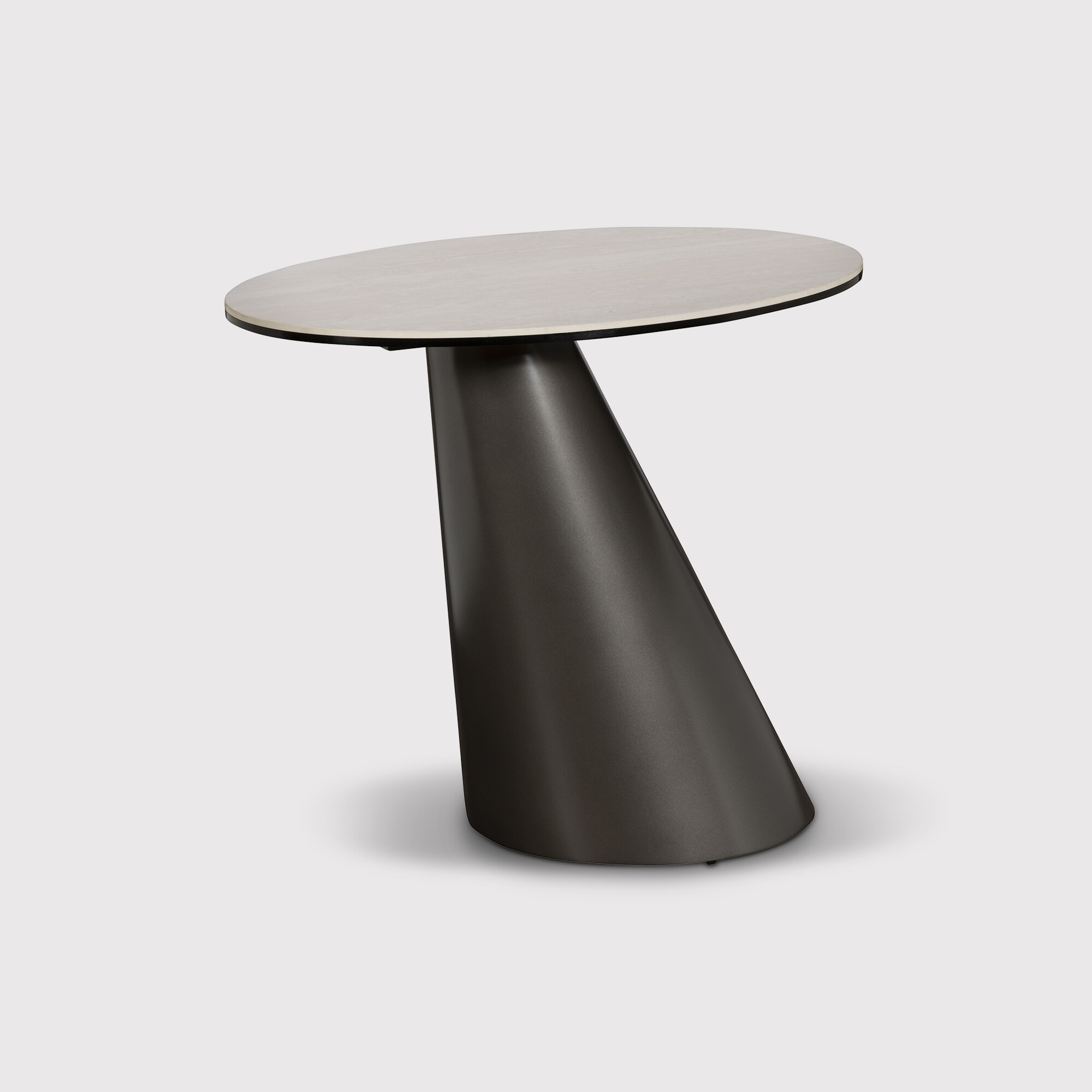 Halcyon White Ceramic Stone Lamp Table, White Ceramic Stone Top & Grey ...