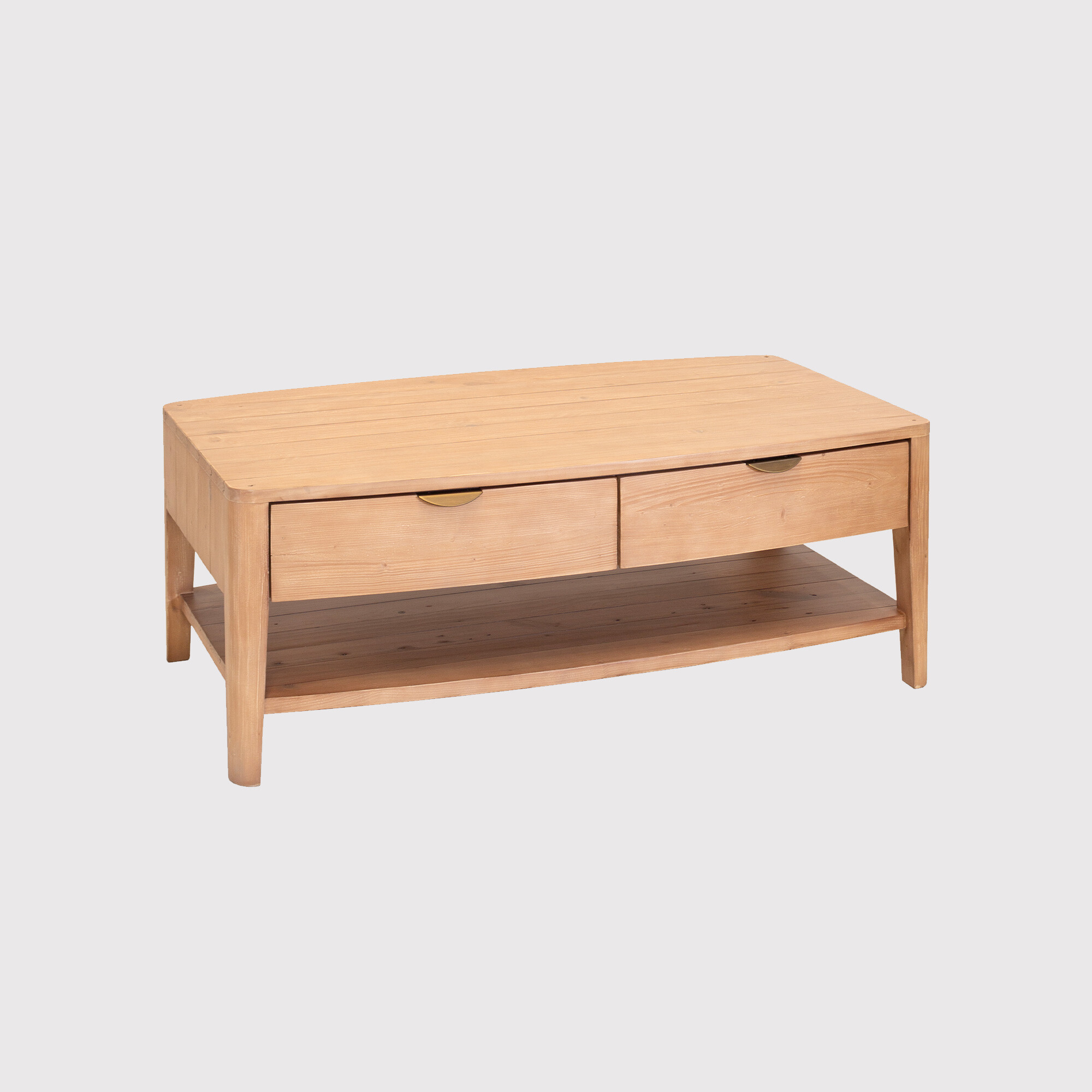 Halstatt Brown Reclaimed Wood 4 Drawer Coffee Table with a Shelf, Warm ...