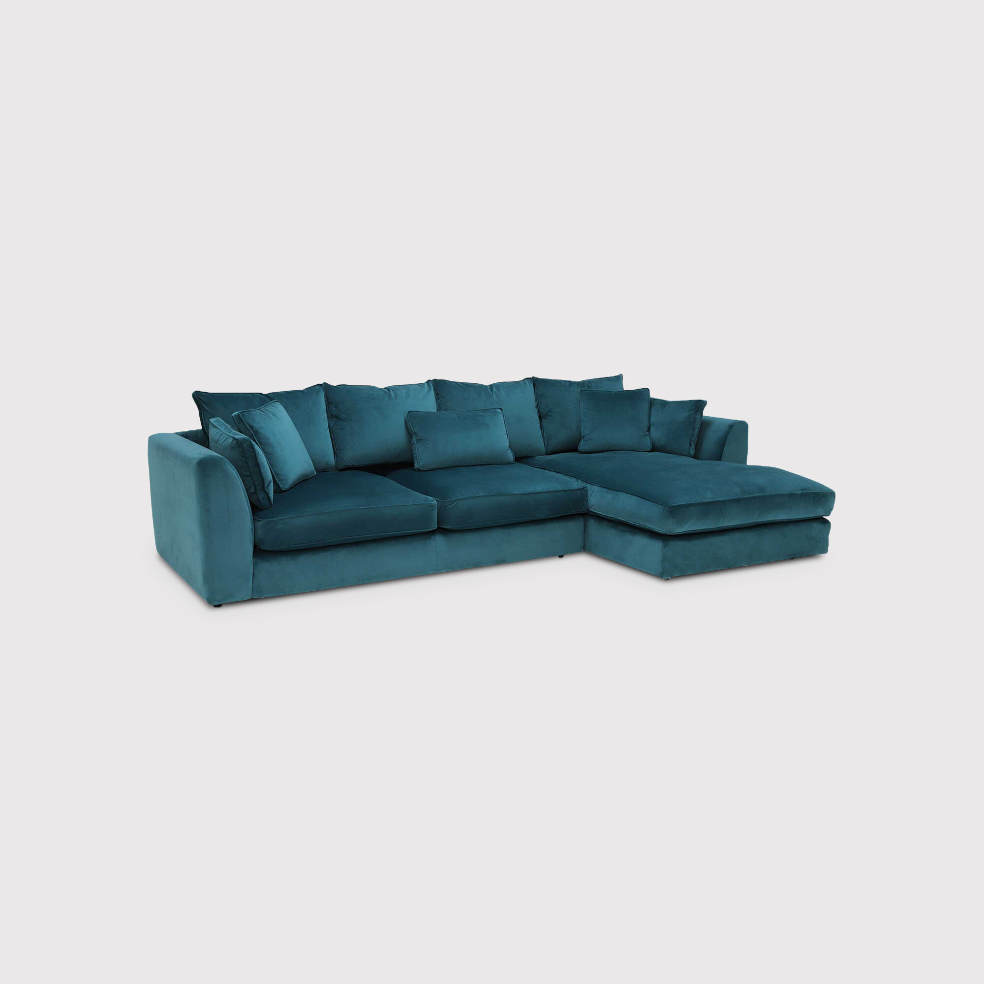 Harrington Large Plush Velvet Right Corner Hand Sofa Lumino Teal Barker Stonehouse