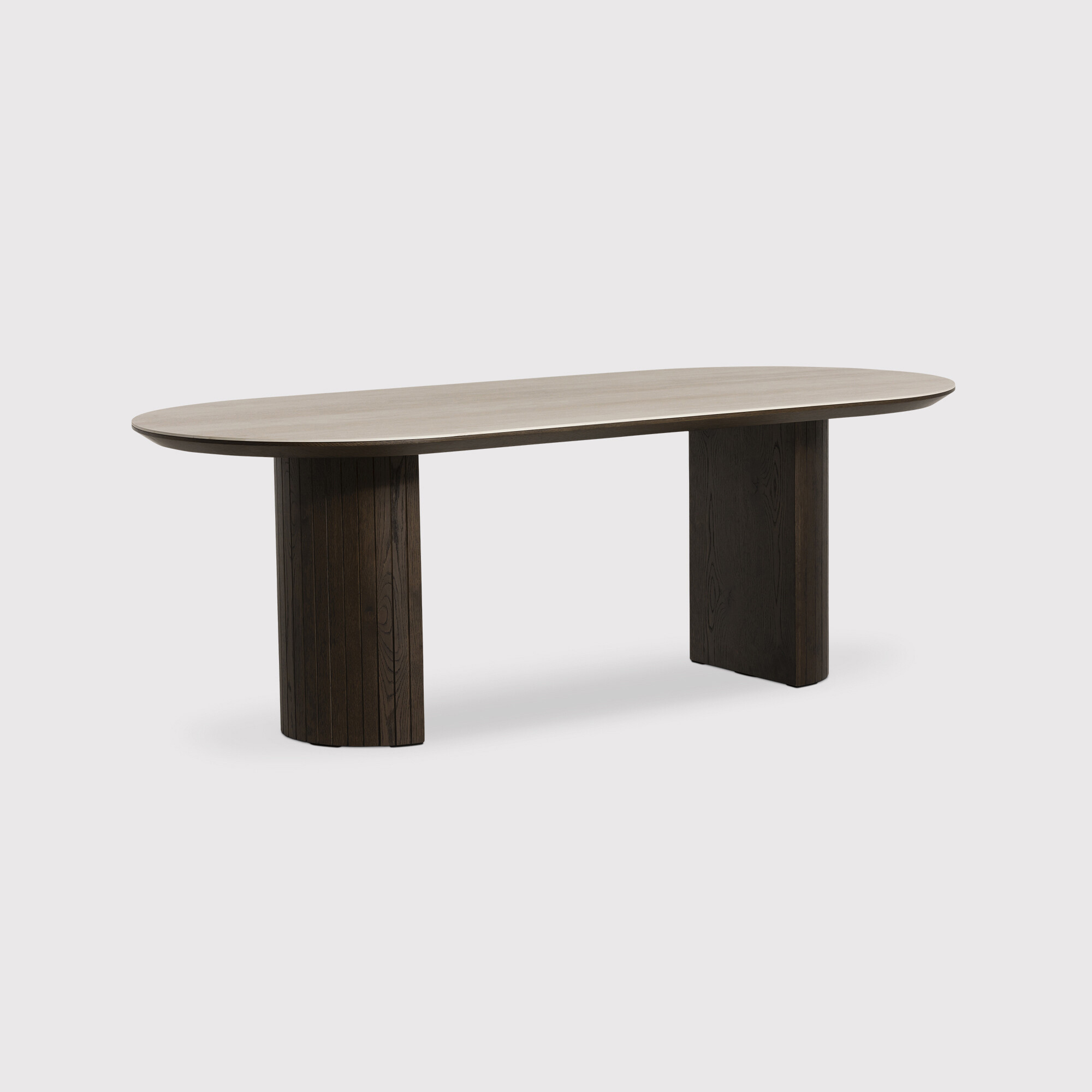 Kita Dark Brown Wood Dining Table 220cm with Ceramic Top, Wild oak ...