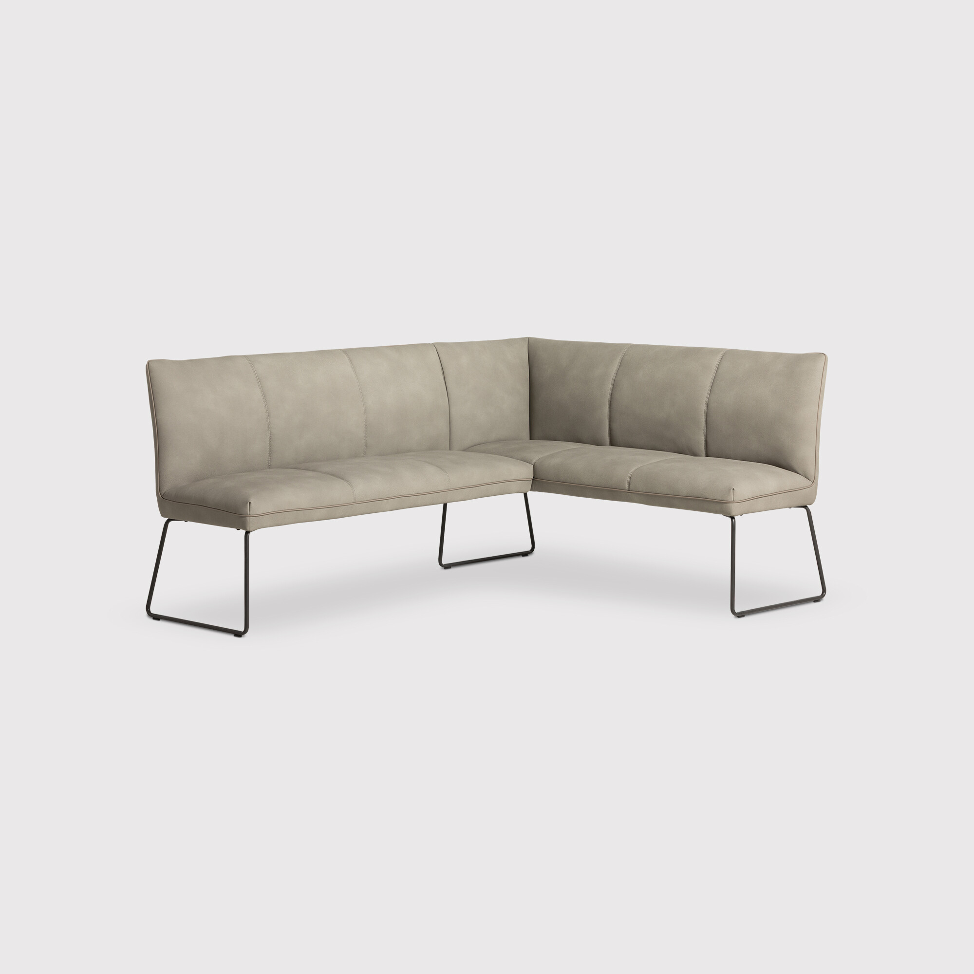 Bridgford Light Grey Faux Leather Left Hand Facing Corner Bench, Faux ...