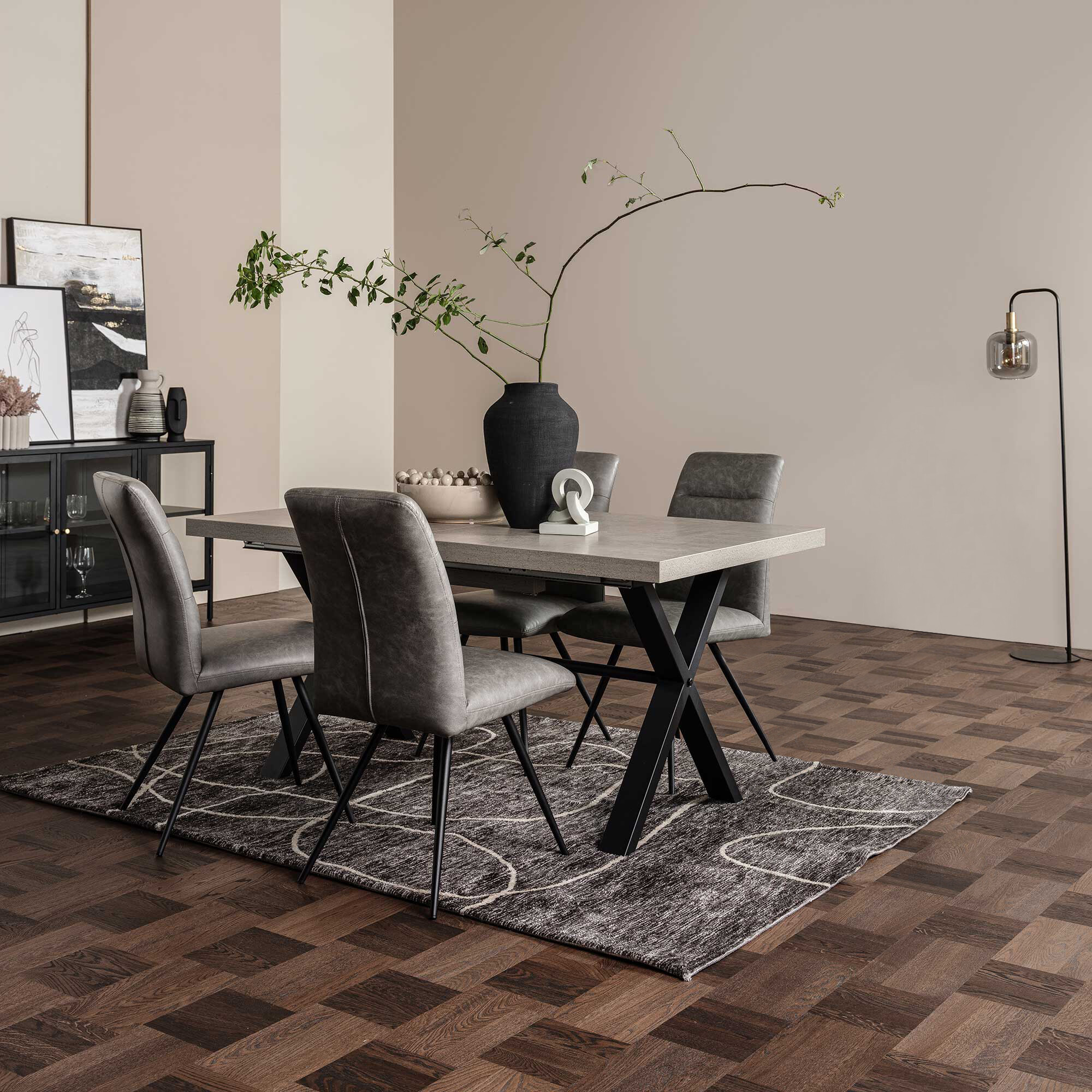 Concrete Effect Extending Dining Table And Chairs at Dewey Blanchard blog