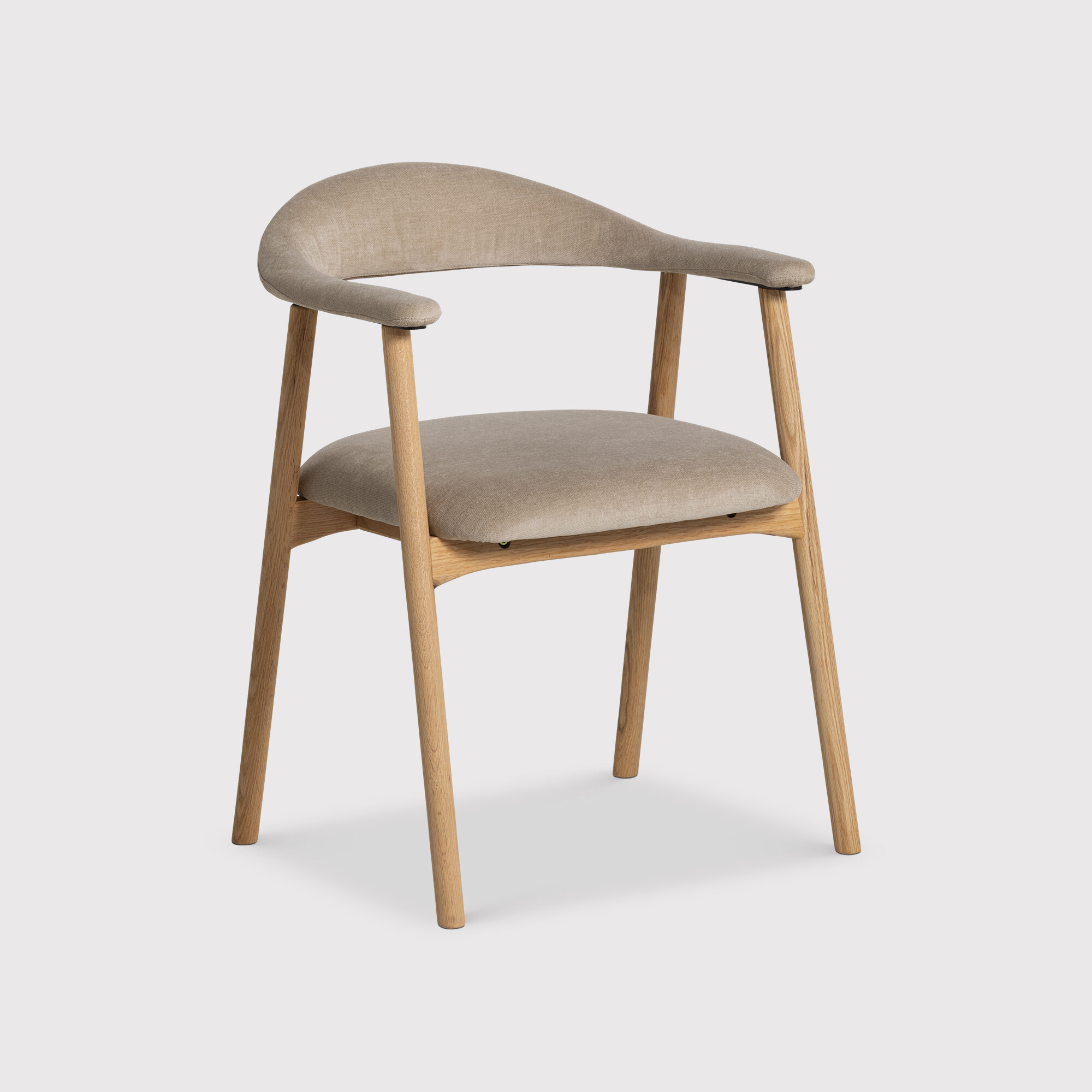 Lerman Oiled Oak Dining Chair, Beige Fabric - Barker & Stonehouse
