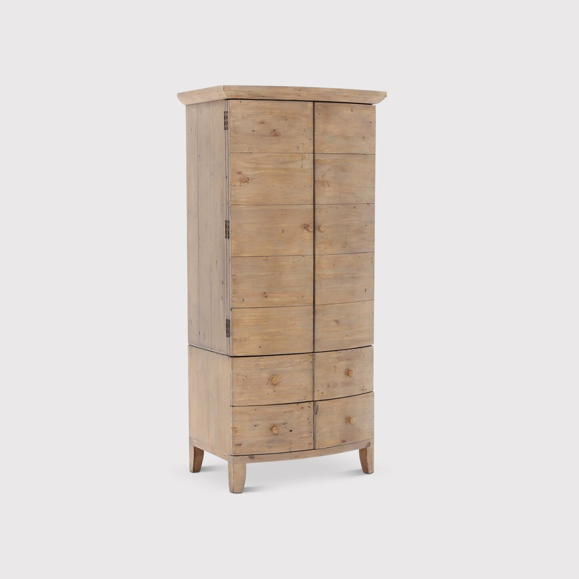 Lewes 89cm Reclaimed Wood 2 Door 4 Drawer Small Wardrobe, Reclaimed ...