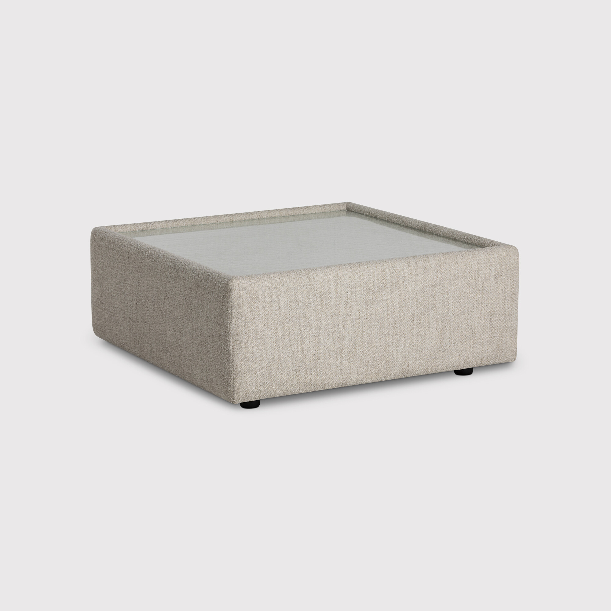 Lomax Square Fabric Coffee Table with Glass Top, Tyne Natural - Barker ...