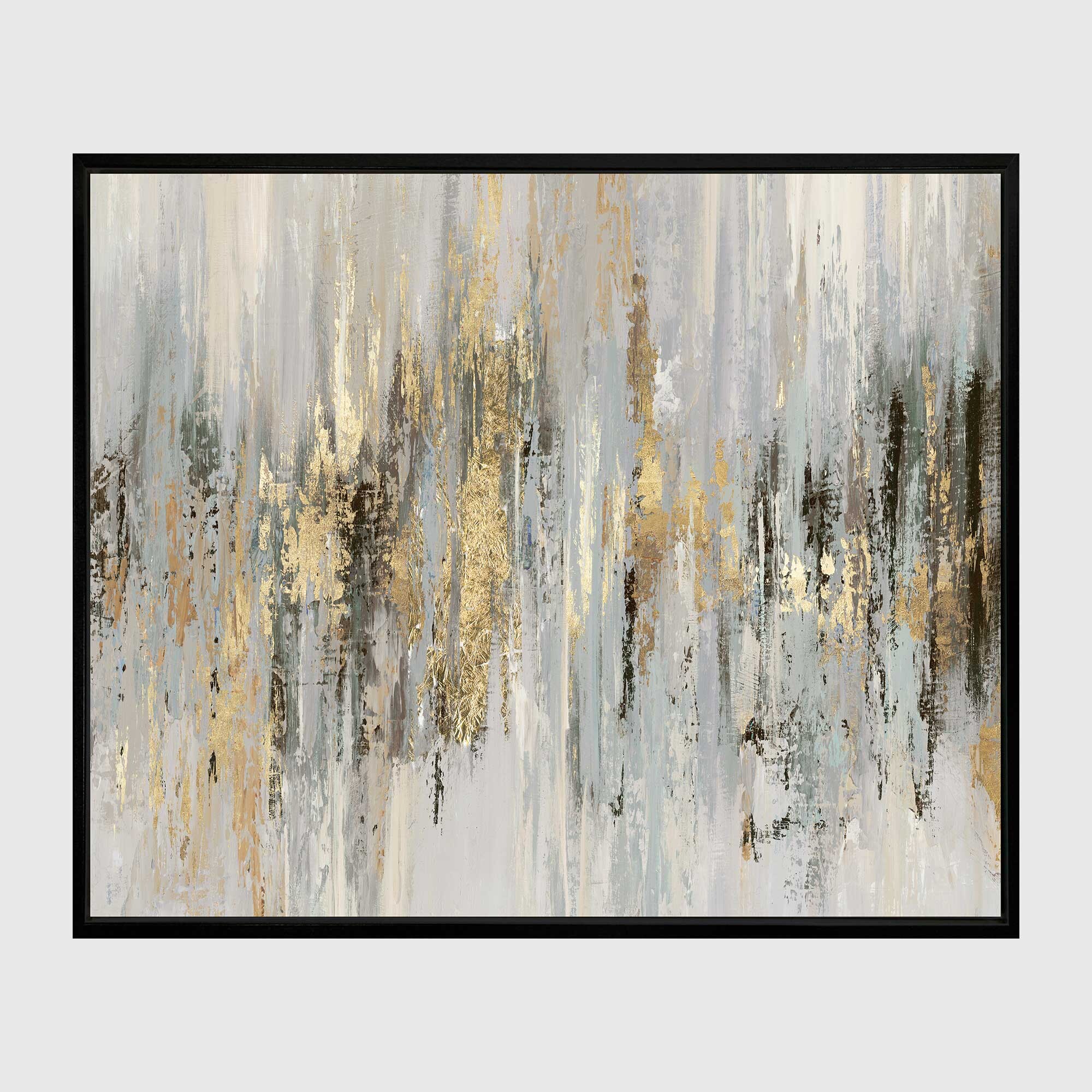 Moonlight Glimmer Abstract Framed Canvas, Multicoloured - Barker ...