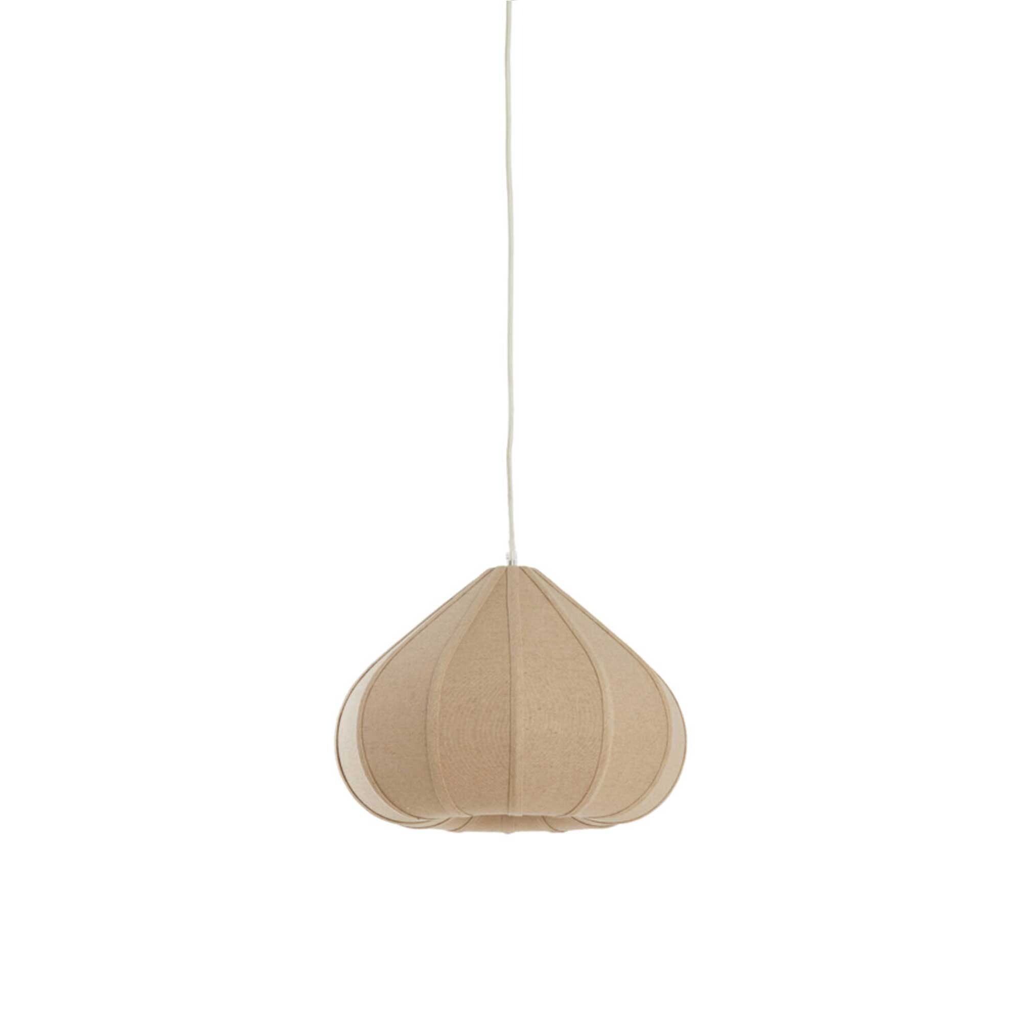 Natural Curved Linen Pendant Light, Neutral - Barker & Stonehouse