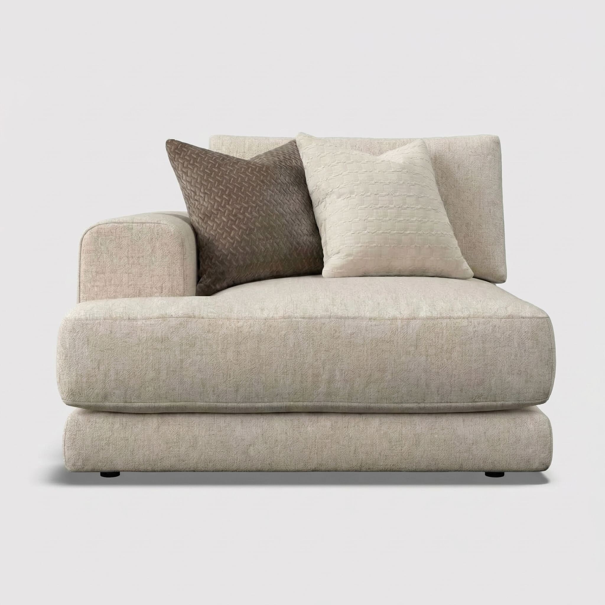Lomax Fabric Modular 1 Seater Sofa Unit with Left Arm, Tyne Natural ...