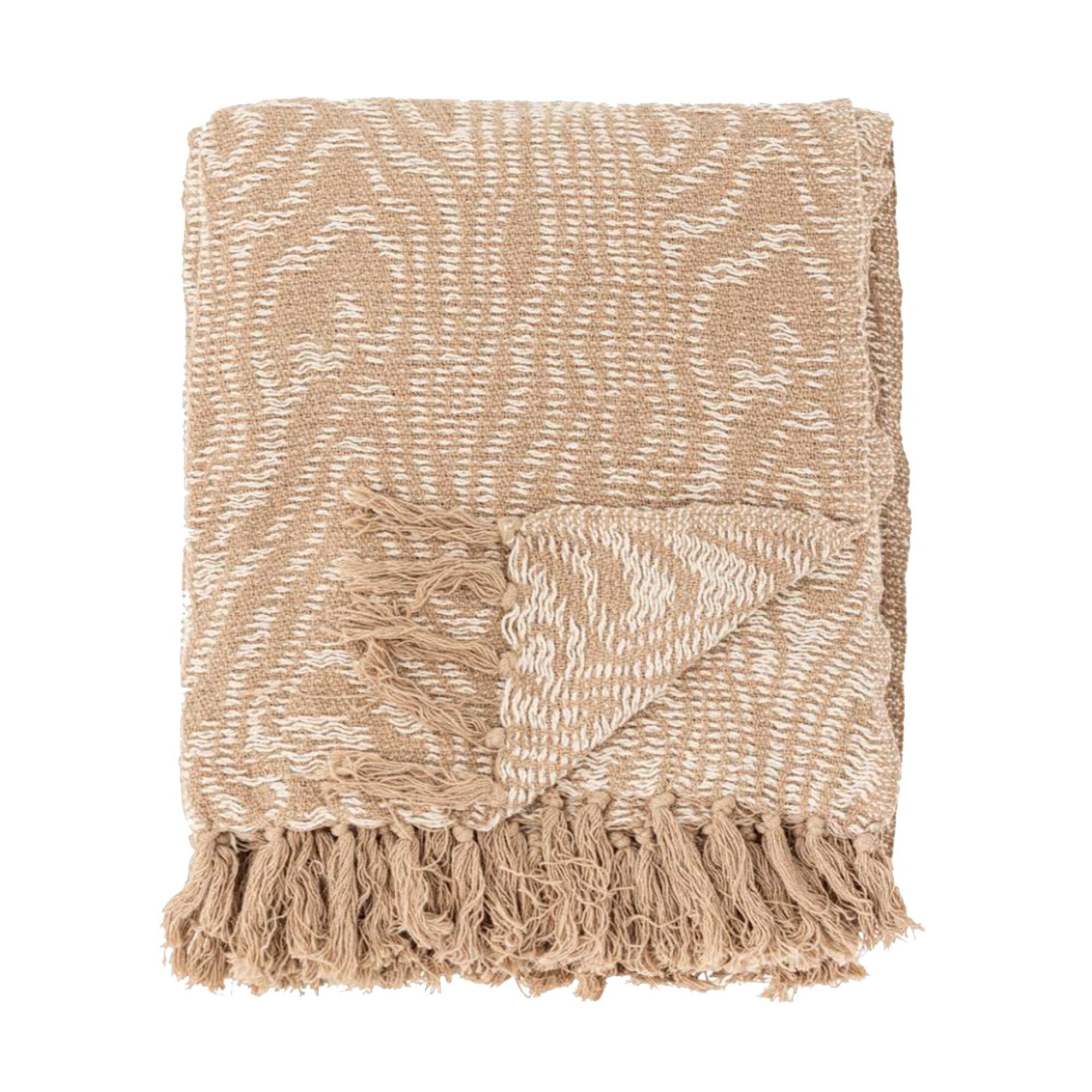 Natural Recycled Cotton Throw, Neutral - Barker & Stonehouse