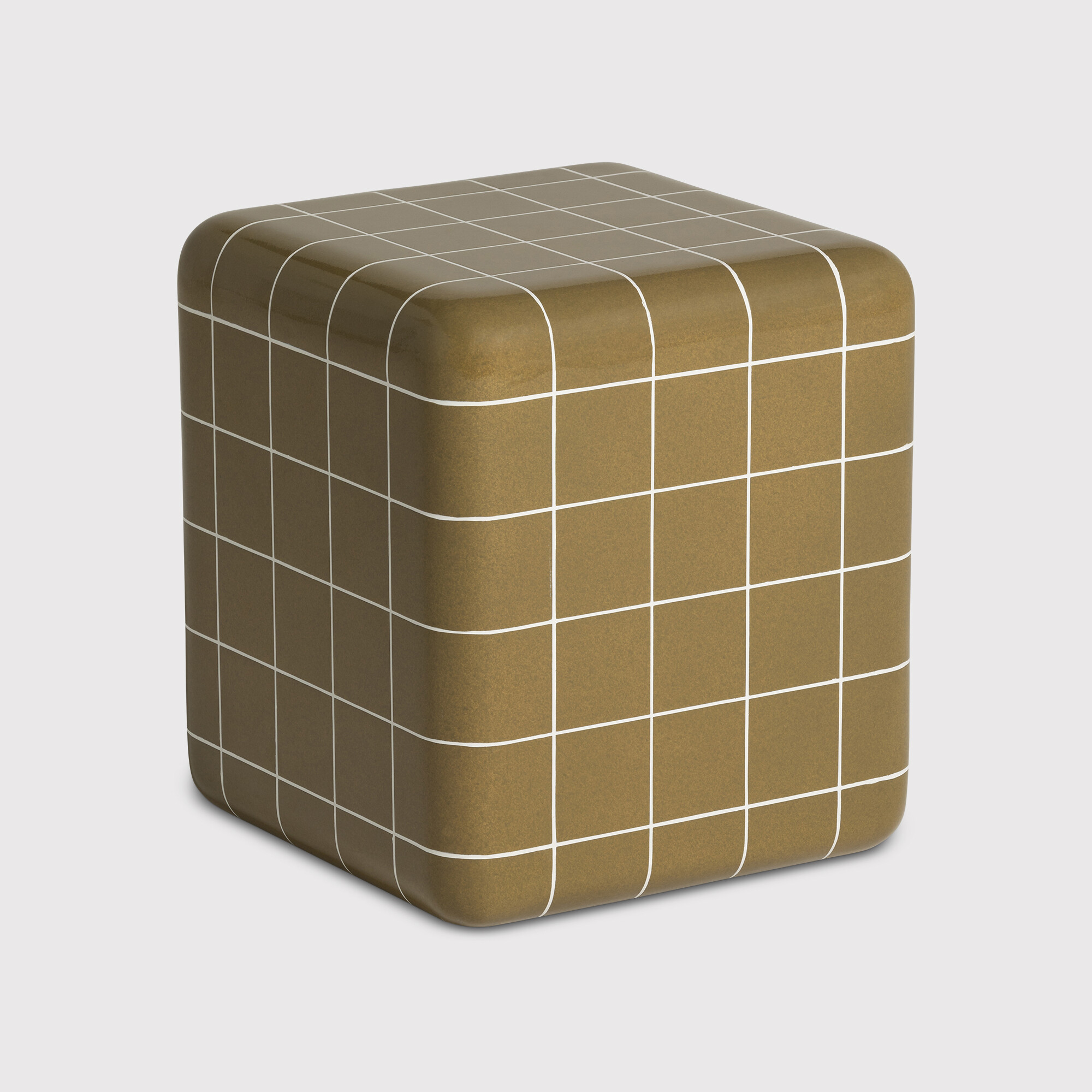 Rico Green Olive Tile Side Table, Tiled Green Olive - Barker & Stonehouse