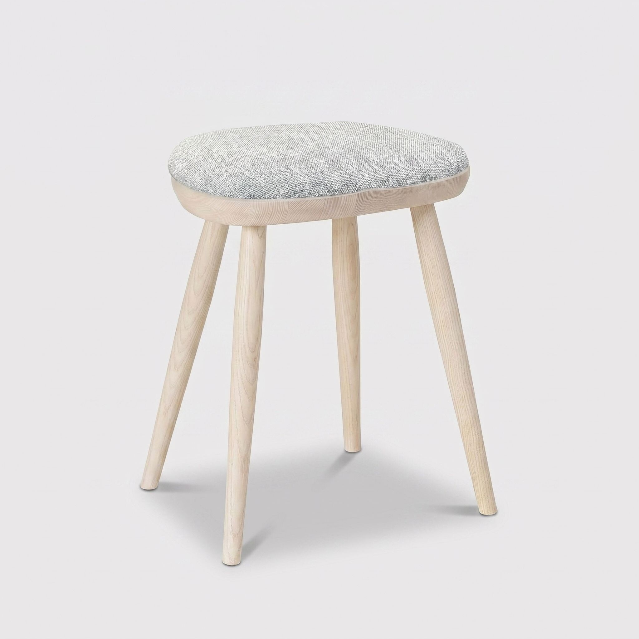 Ercol Ercol Wooden Stool with Fabric Seat, U022 Pumice - Barker ...