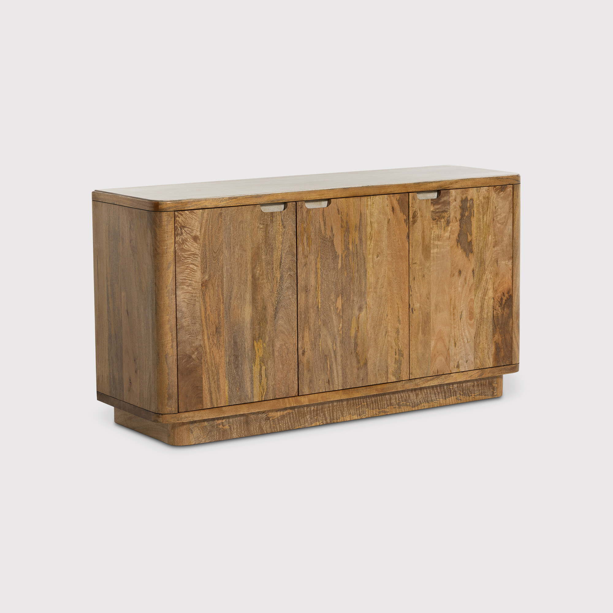 Rutland Mango Wood 3 Door Sideboard with Calci Board Top, Cement Slab ...