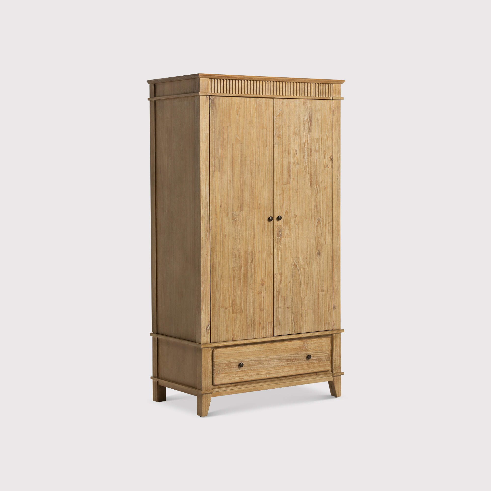 Selene Brown Mindi Wood 2 Door Wardrobe, Golden oak Mindi wood - Barker ...