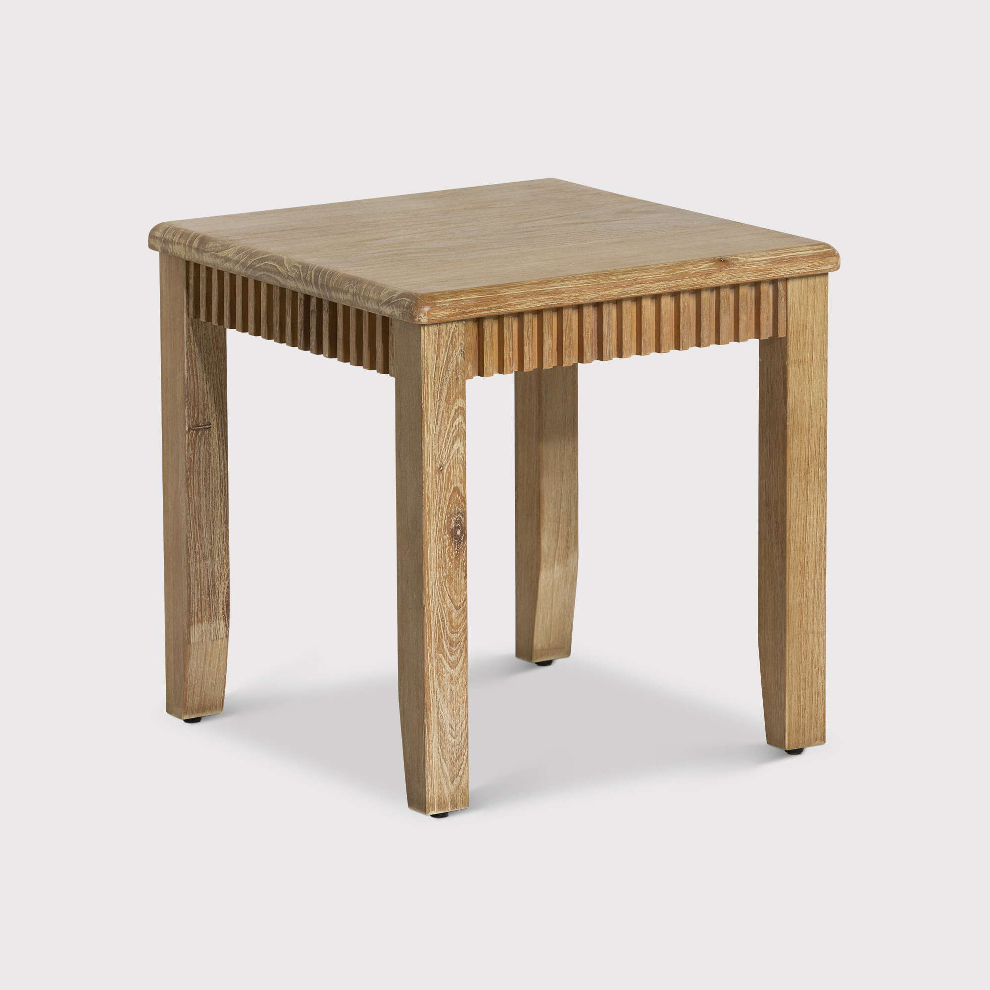 Selene Brown Mindi Wood Stool, Golden oak Mindi wood - Barker & Stonehouse
