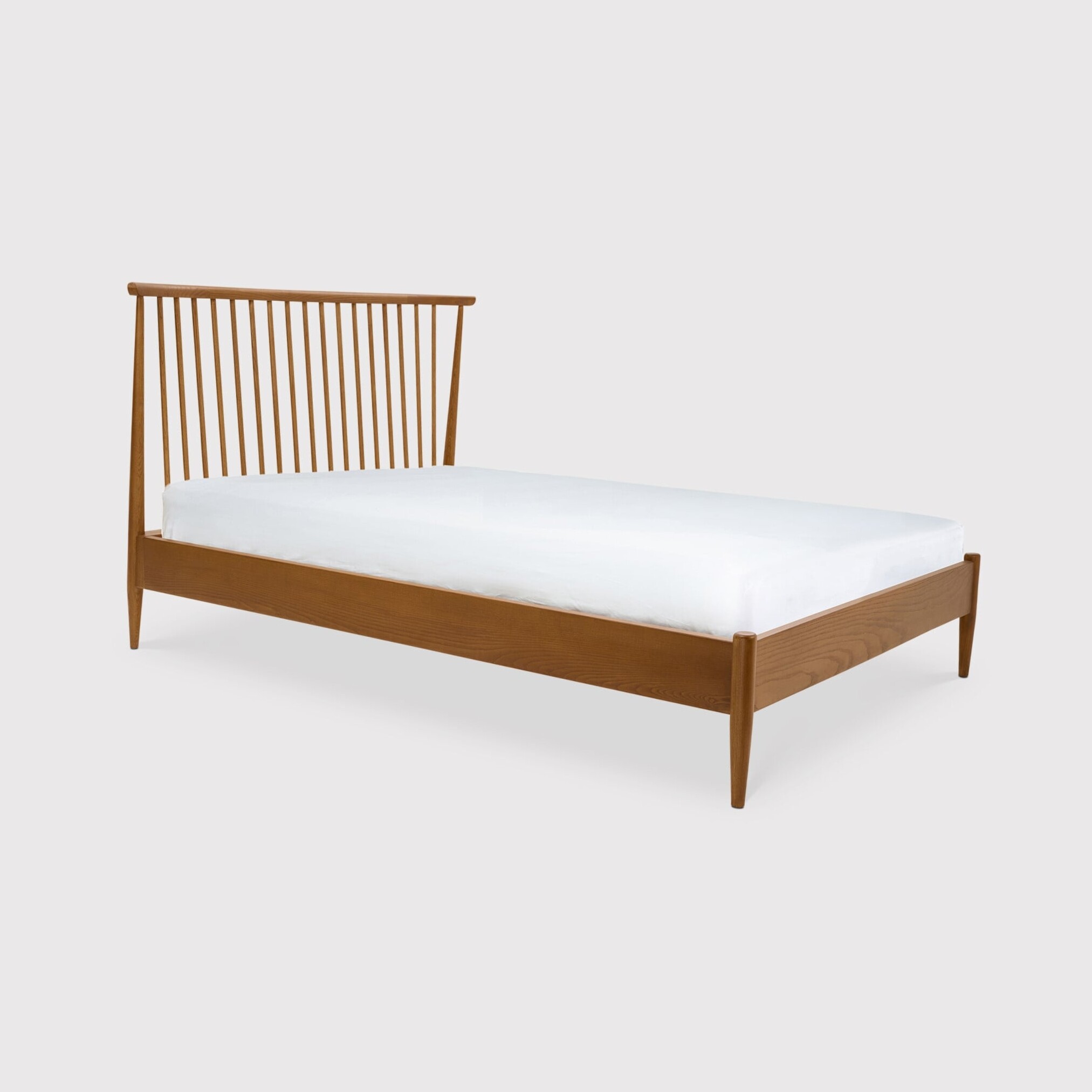 Ercol Salina Vintage Ash Double Spindle Headboard Bed, Ash Wood ...