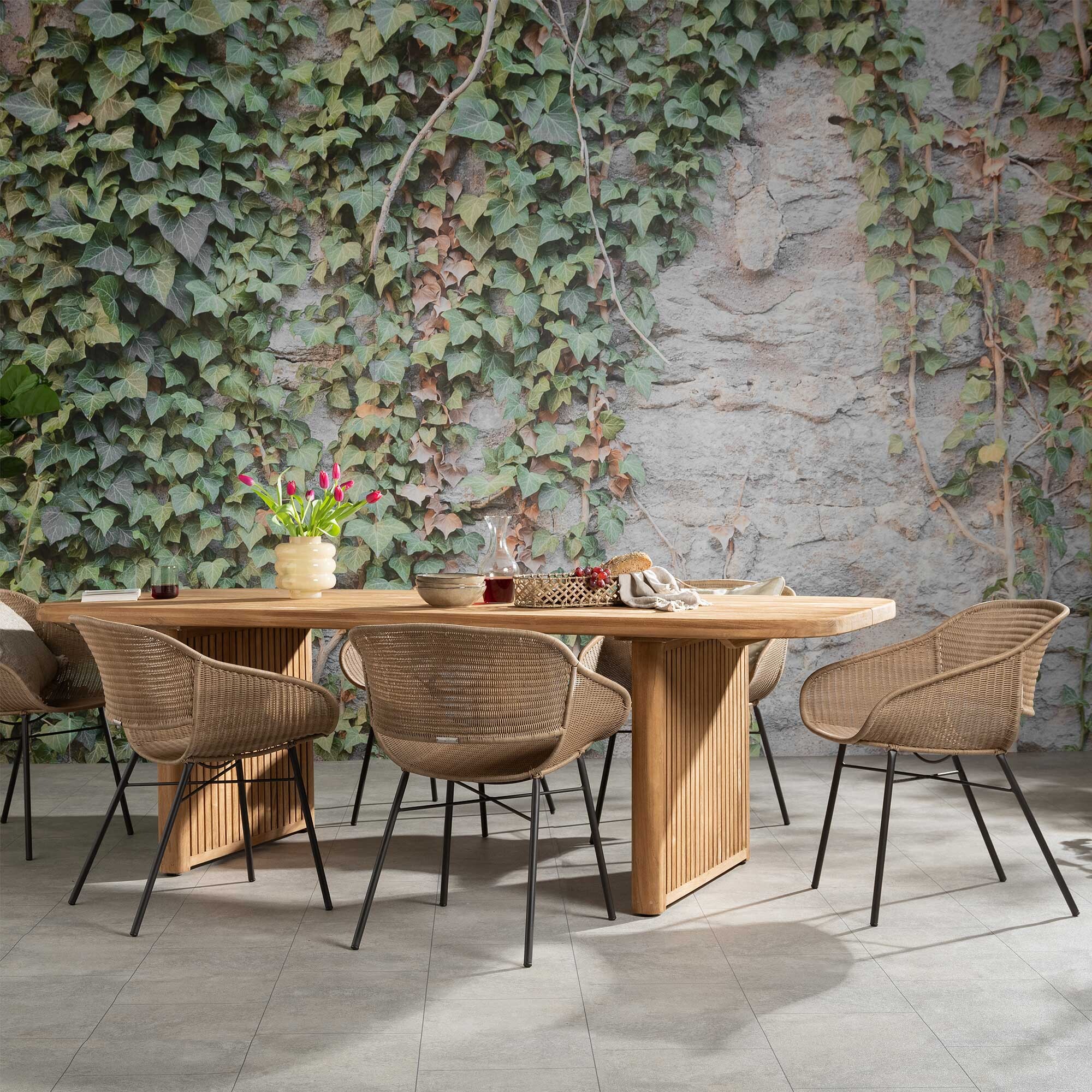 Salta 240cm Honey Teak Wood Garden Table, Honey Teak - Barker & Stonehouse