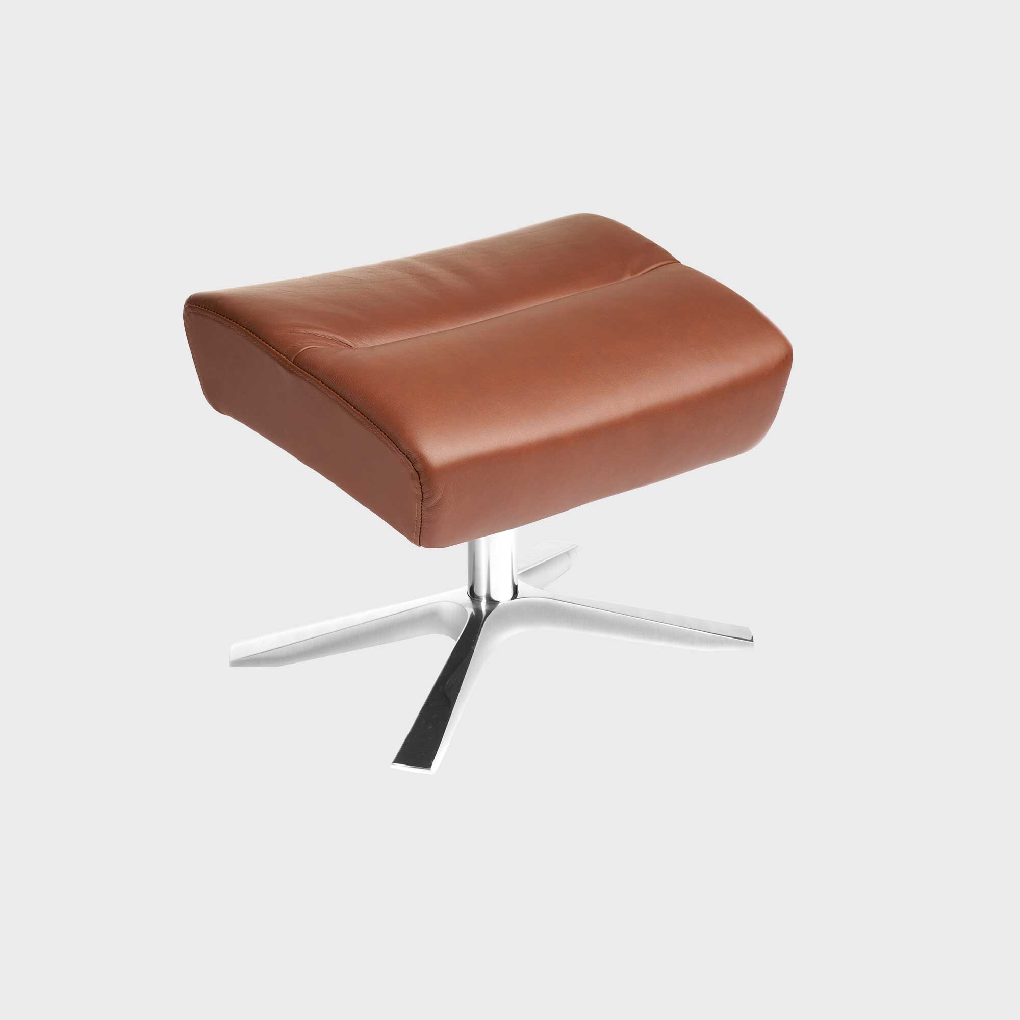 Conform Style Leather Quattro X-Base Footstool, Western 892549 Cognac ...