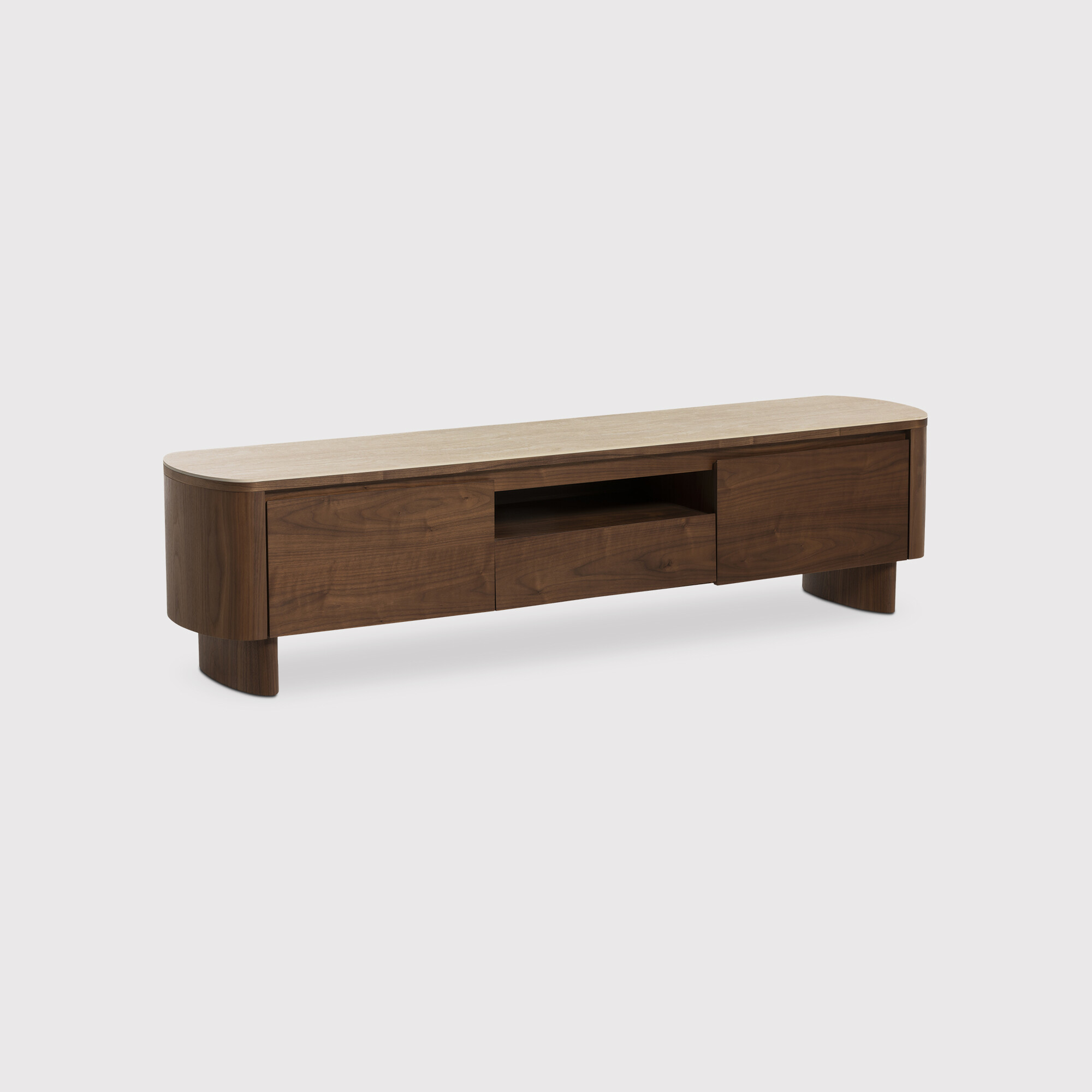 Sumida Ceramic Topped TV Unit, Walnut - Barker & Stonehouse