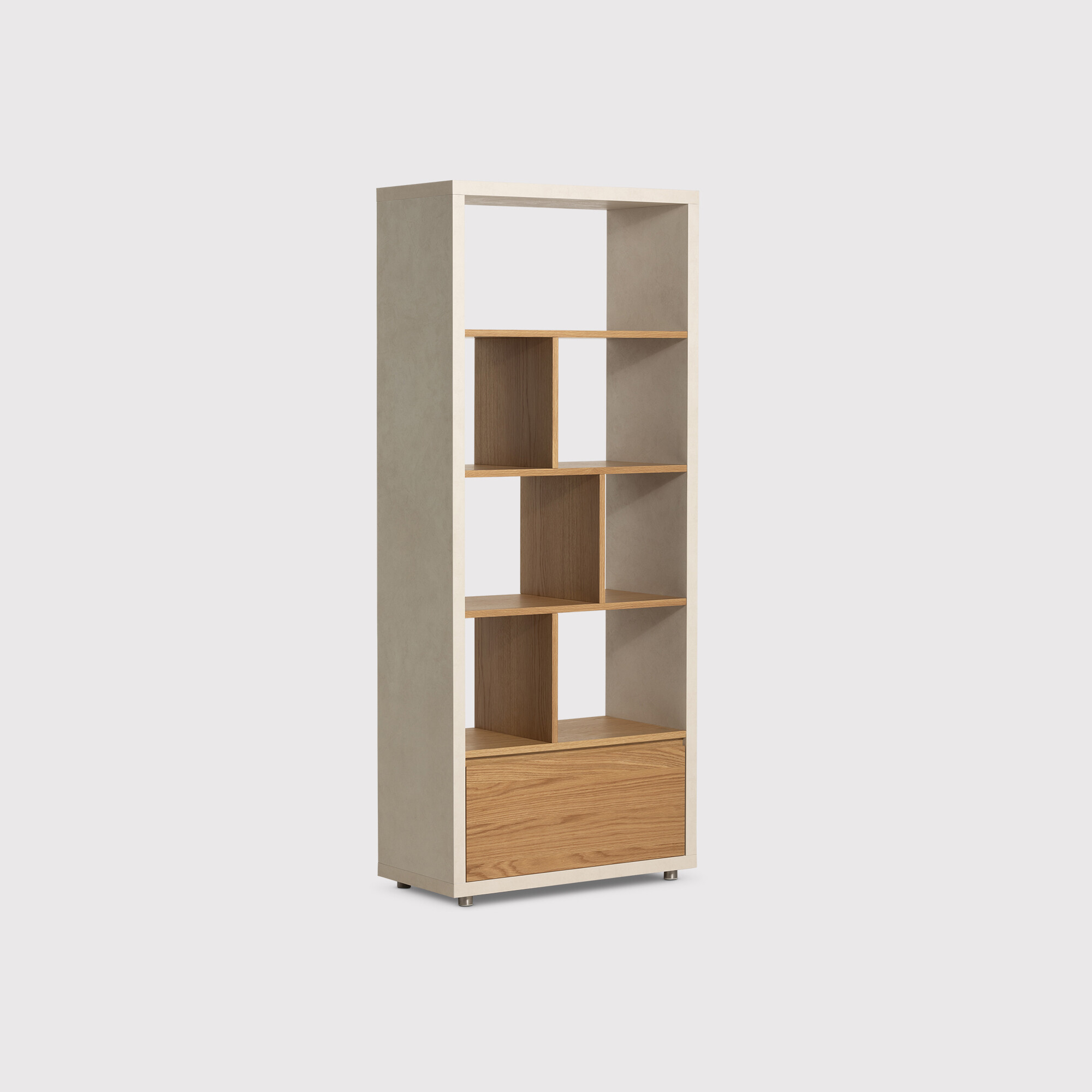 Tate Sectional Bookcase With Drawer, Matt beige finished - Barker ...