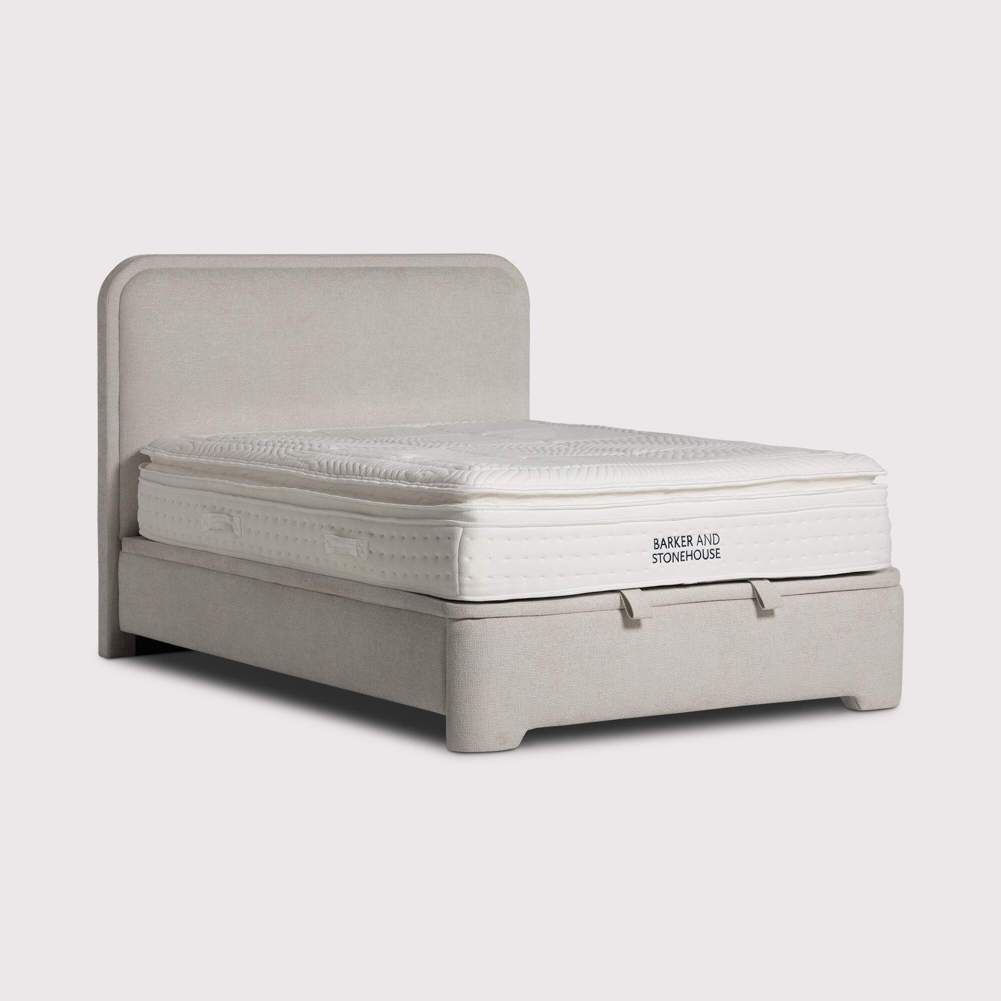 Tilbury Neutral Fabric Super King Ottoman Bed Frame Oslo Ivory Barker Stonehouse