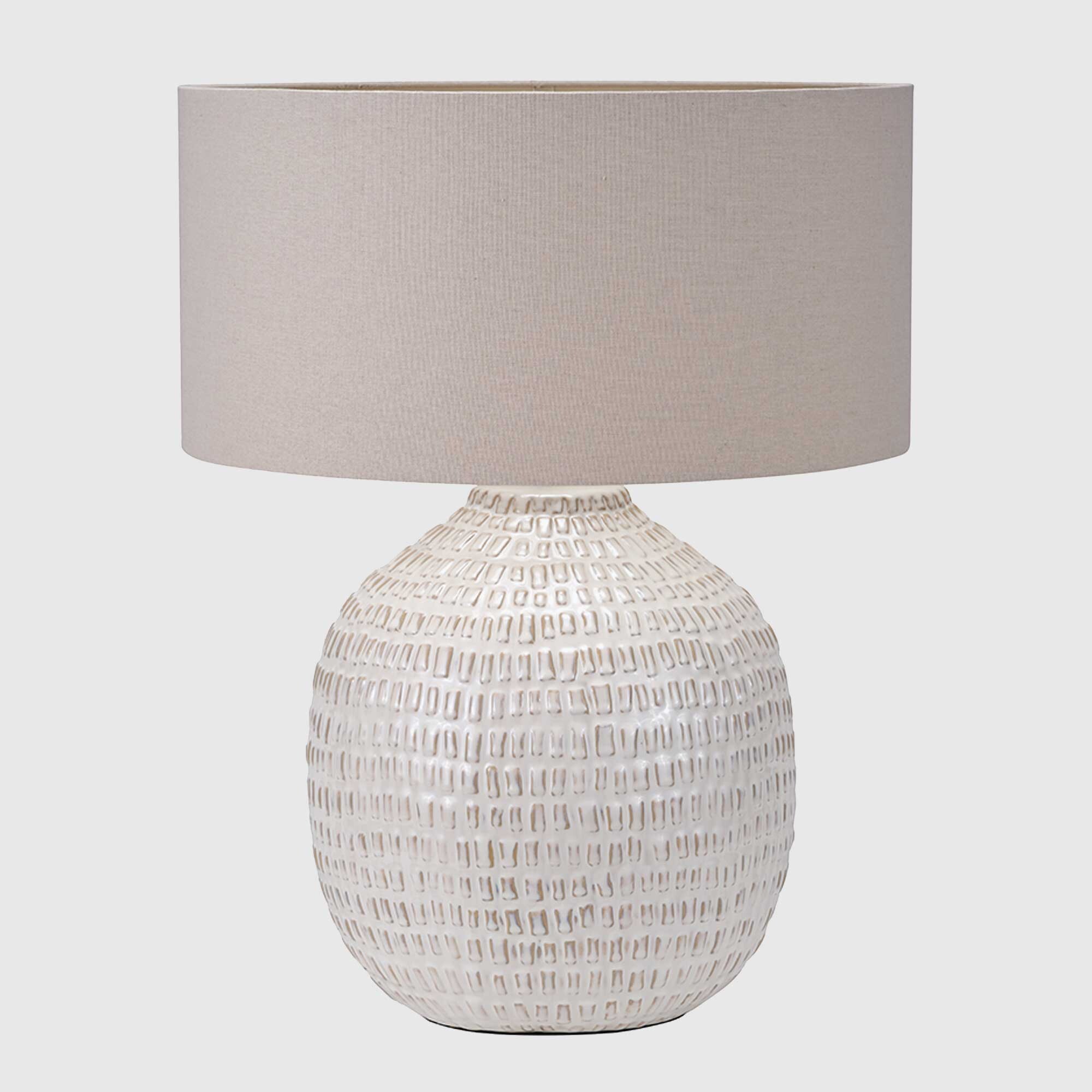 Textured Ceramic Table Lamp, Warm White - Barker & Stonehouse