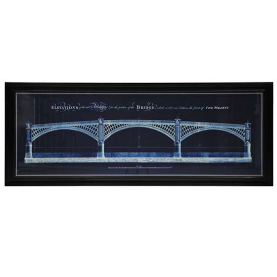 Timothy Oulton Architectural Small Telford Bridge Blue Print and Black ...