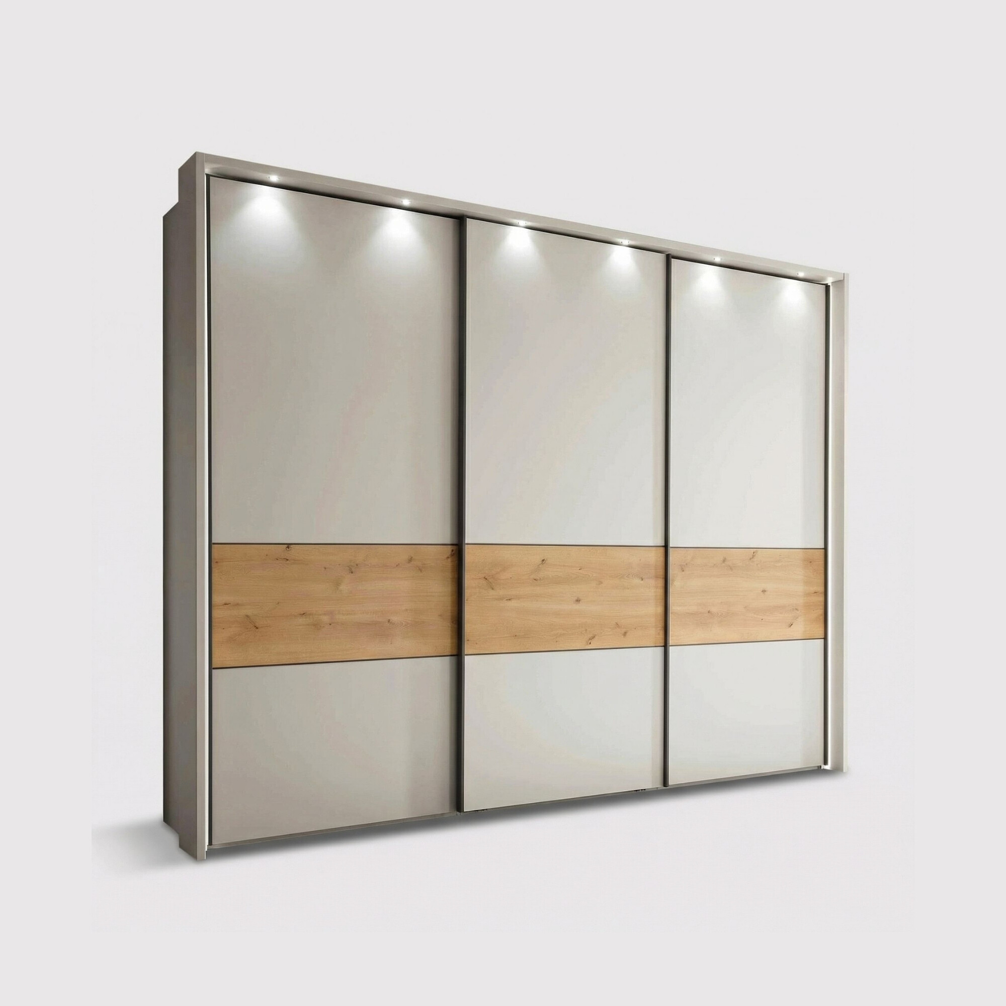 Templin 3000 250cm 3 Door Sliding Wardrobe, 359 Champagne And Slate ...