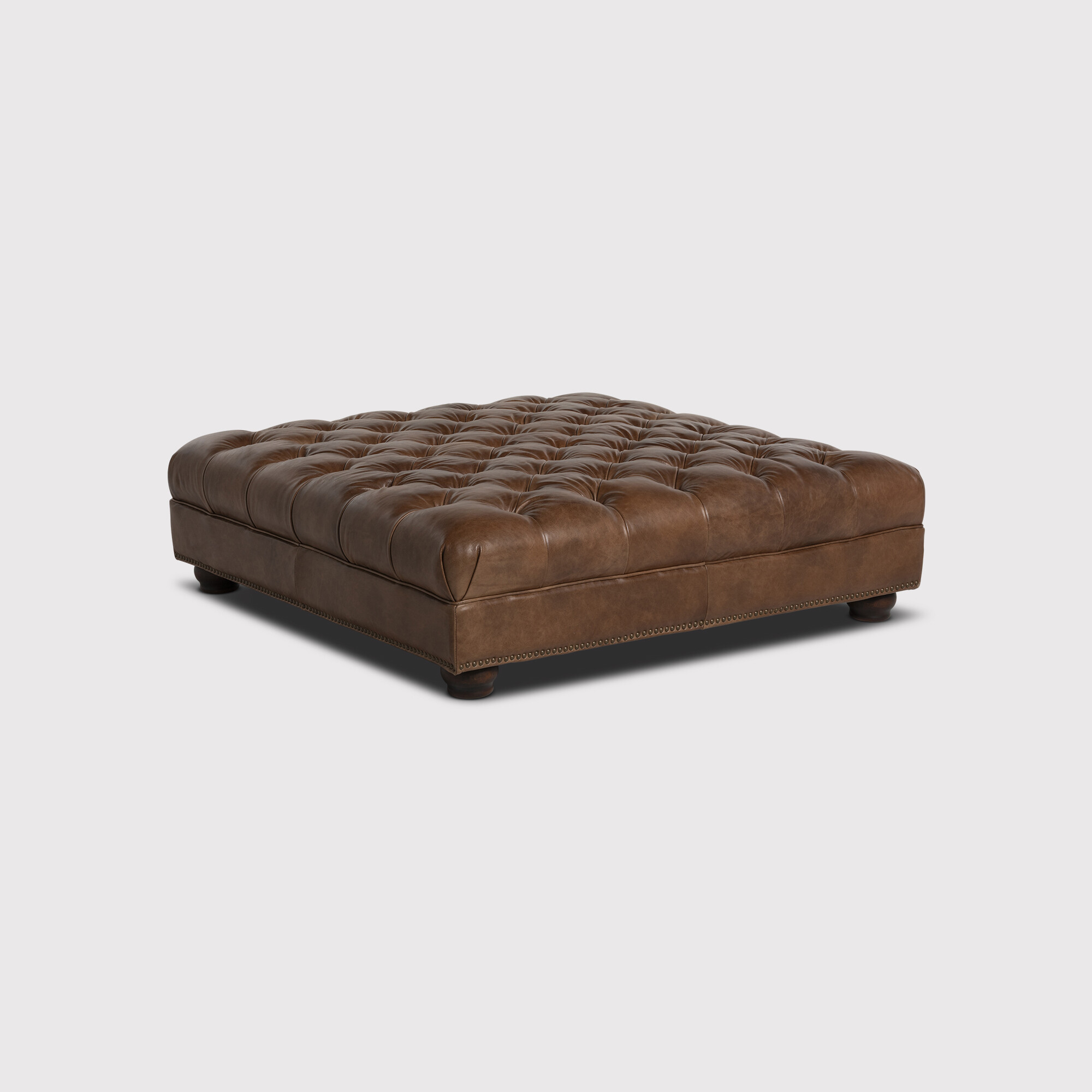 Taunton Brown Leather Footstool, 1754 Oak Cask, Antique Walnut Foot and ...